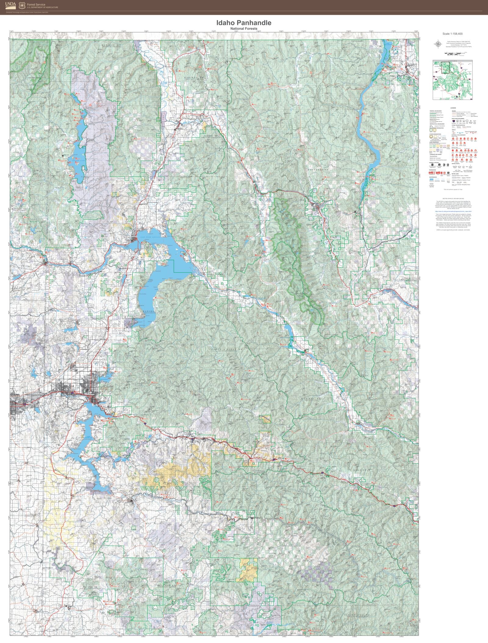 Idaho Panhandle National Forests Map – MyTopo Map Store