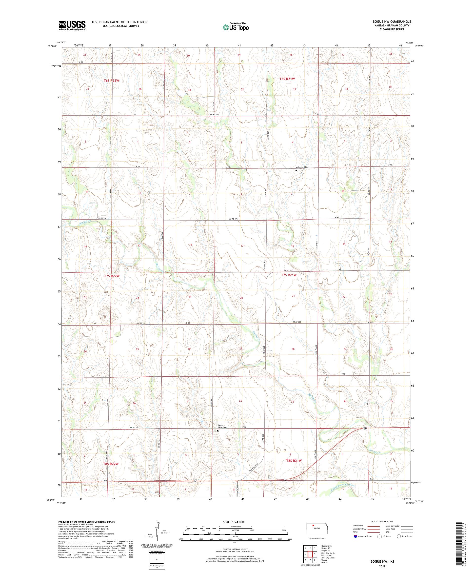 Bogue NW Kansas US Topo Map – MyTopo Map Store