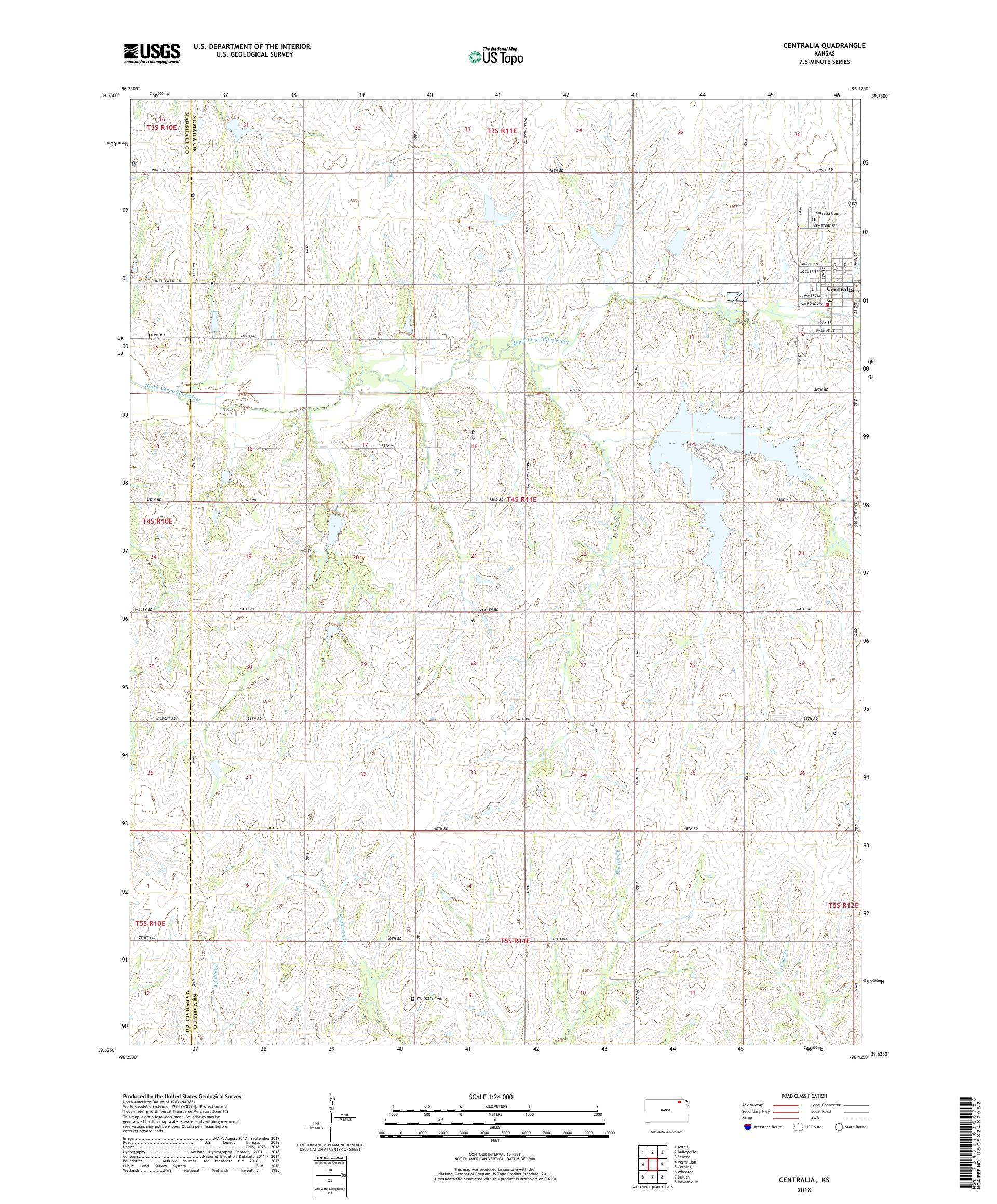 Centralia Kansas US Topo Map – MyTopo Map Store