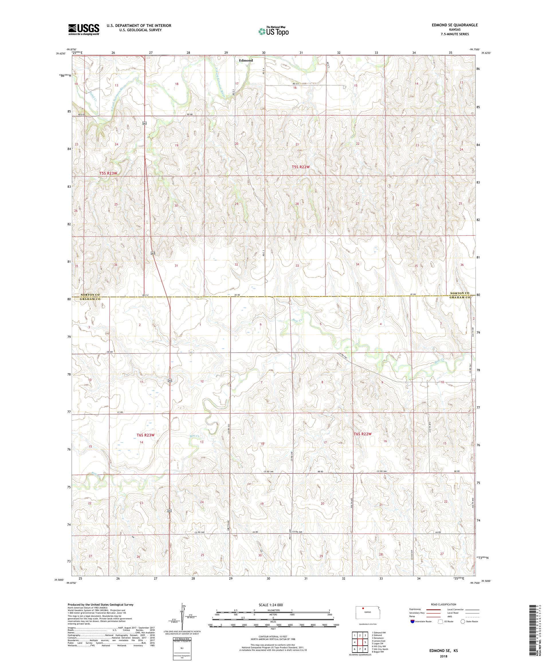 Edmond SE Kansas US Topo Map – MyTopo Map Store