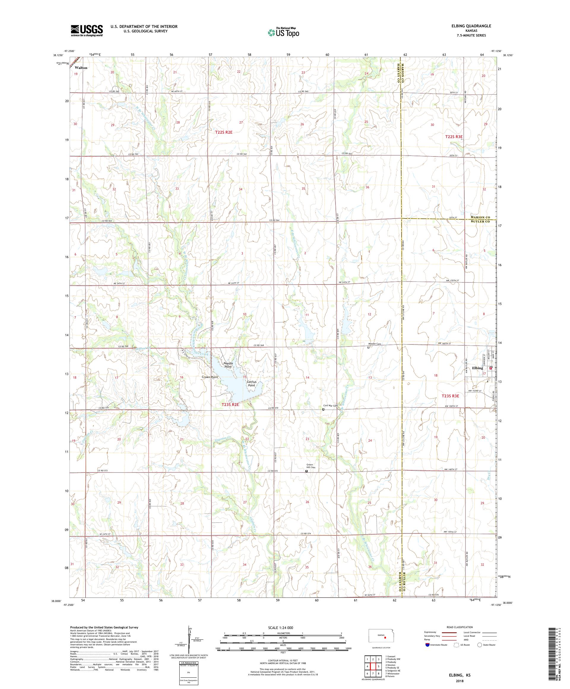 Elbing Kansas US Topo Map – MyTopo Map Store