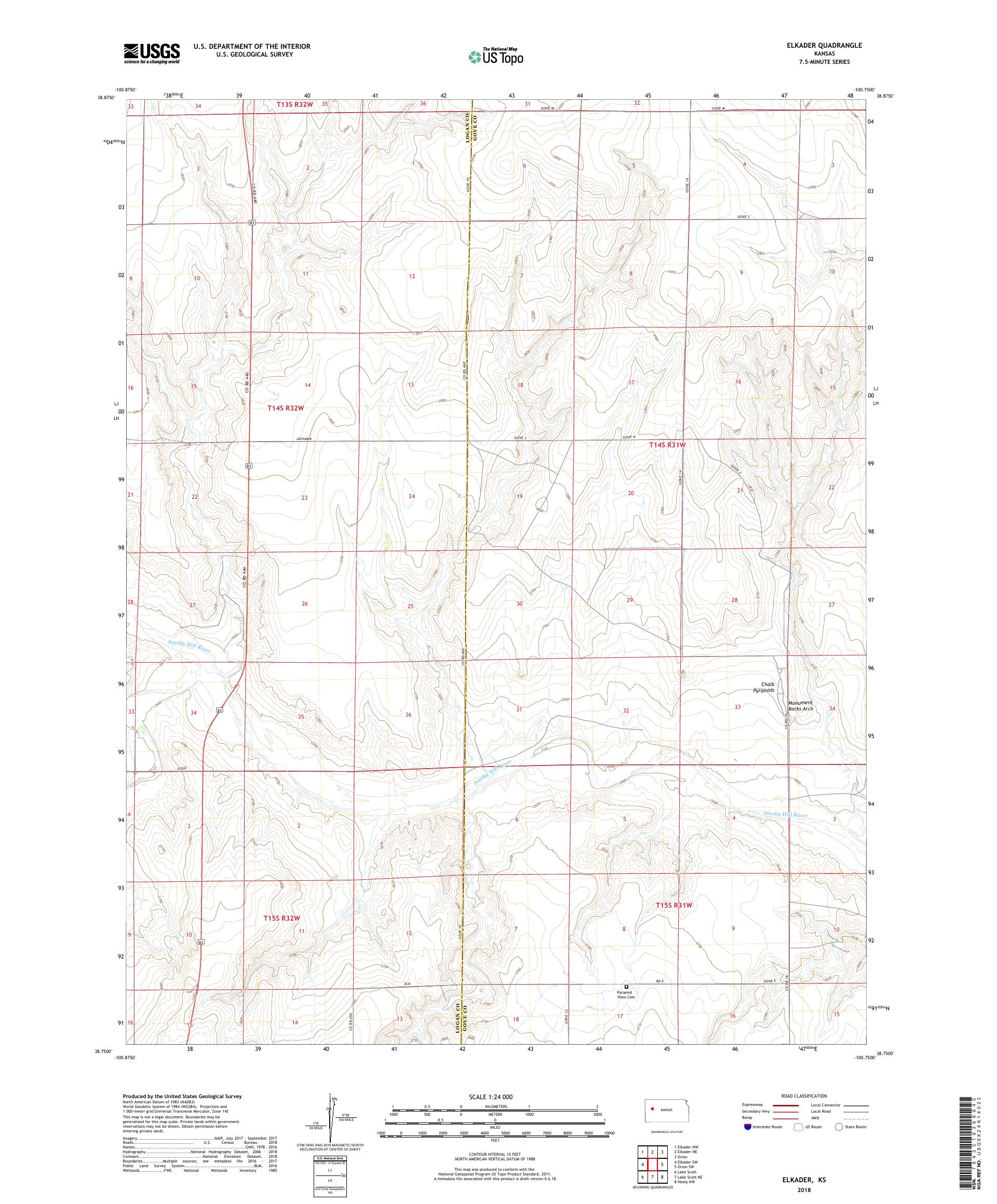 Elkader Kansas US Topo Map – MyTopo Map Store