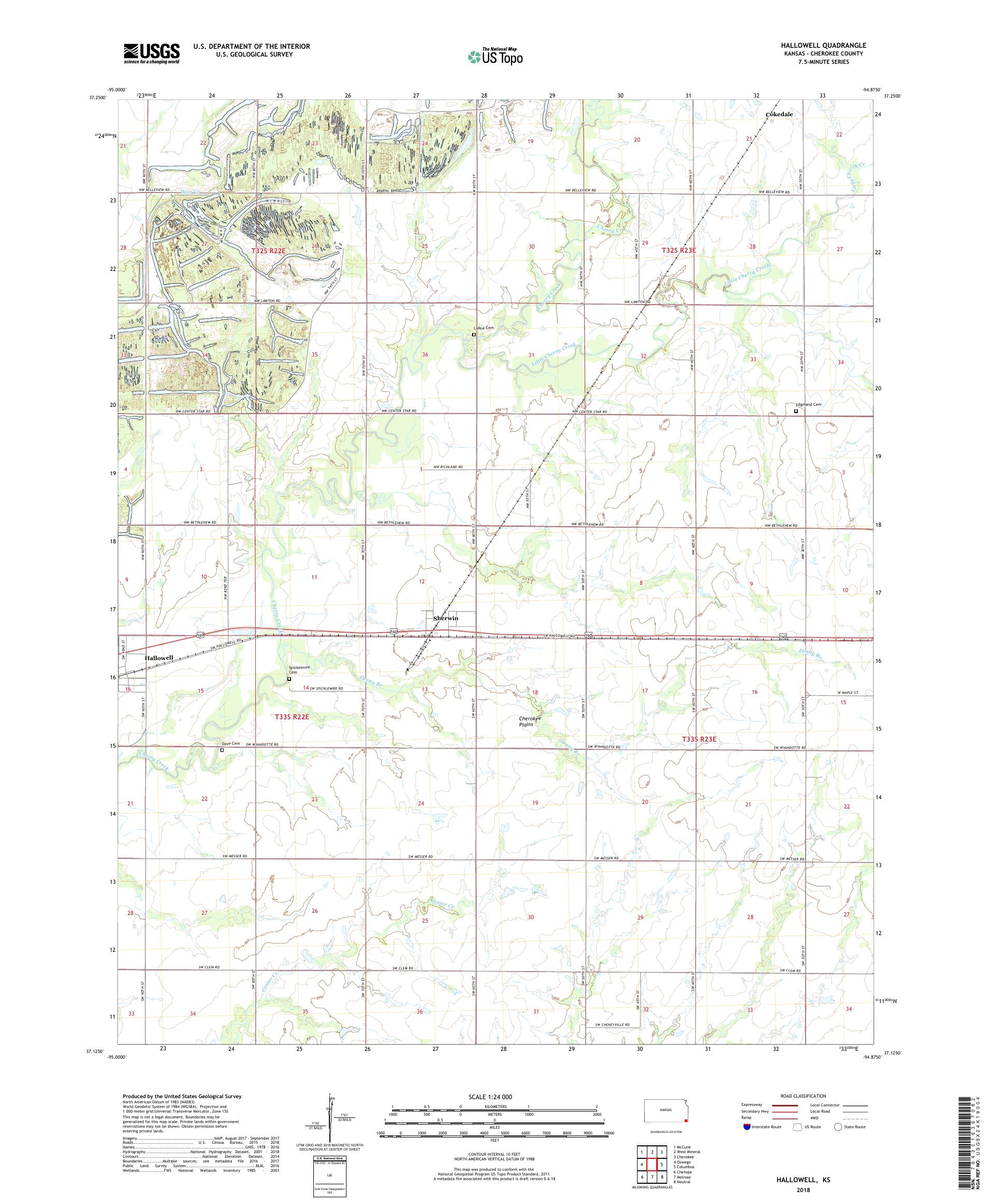 Hallowell Kansas US Topo Map – MyTopo Map Store