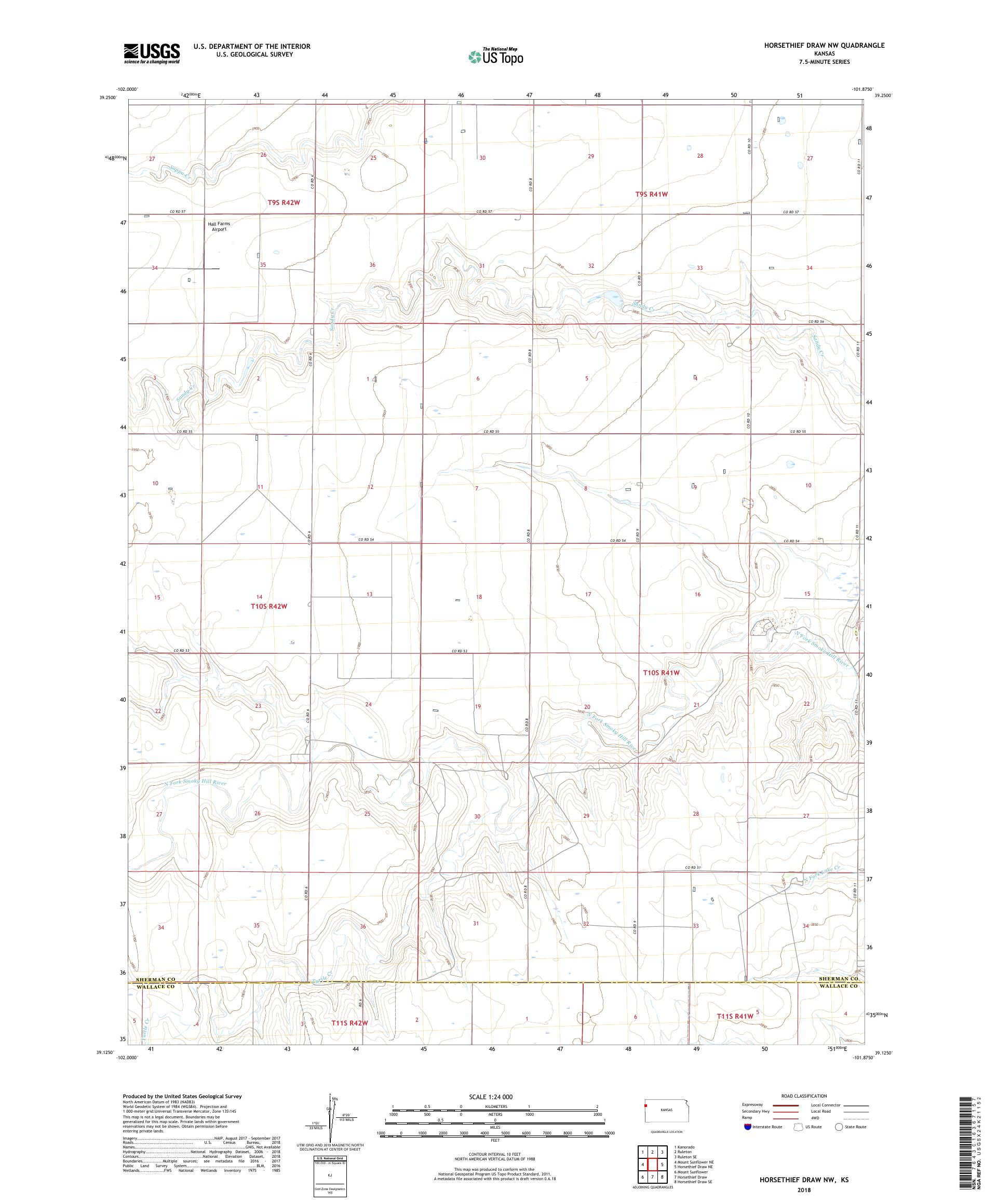 Horsethief Draw NW Kansas US Topo Map – MyTopo Map Store
