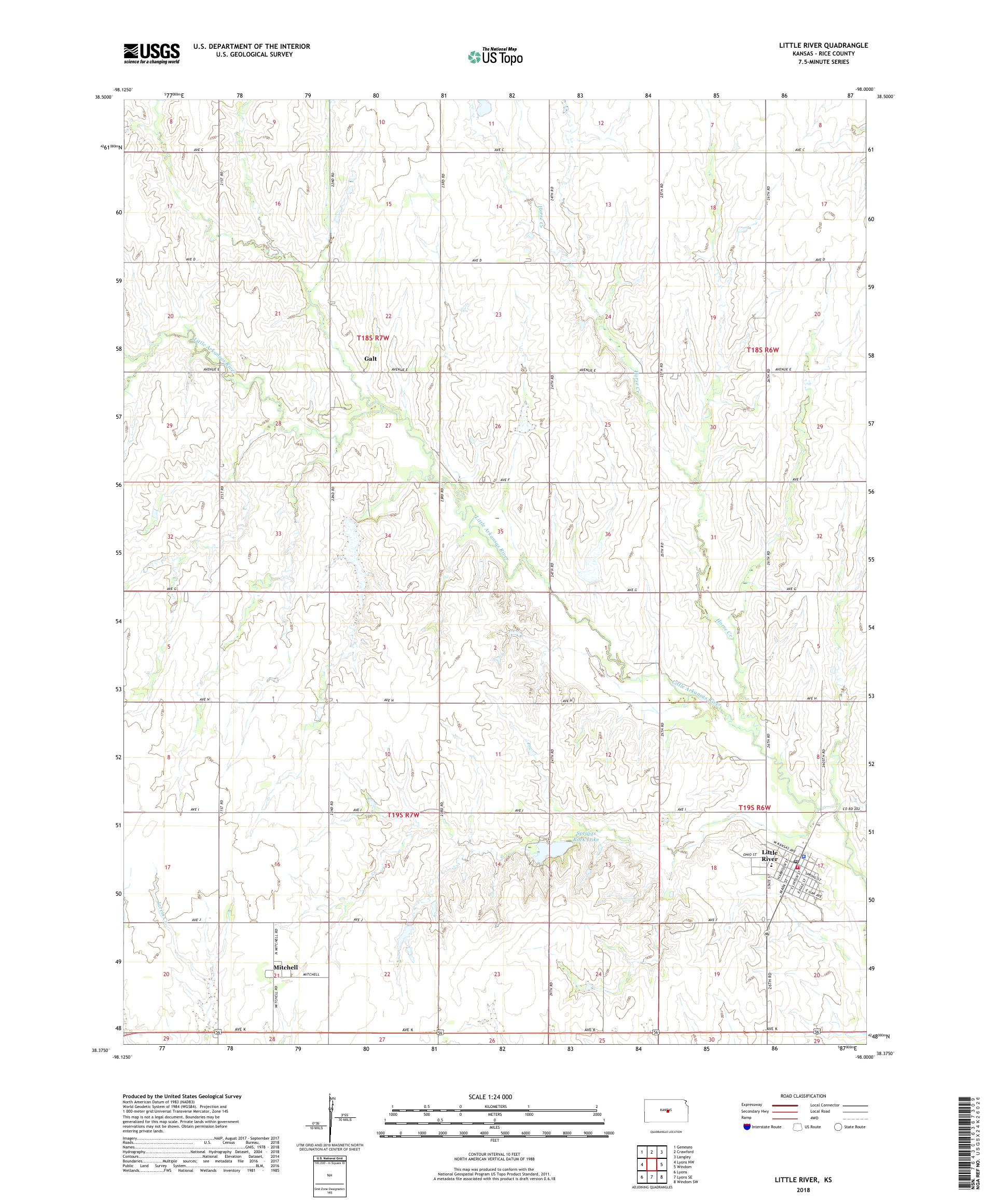 Little River Kansas US Topo Map – MyTopo Map Store