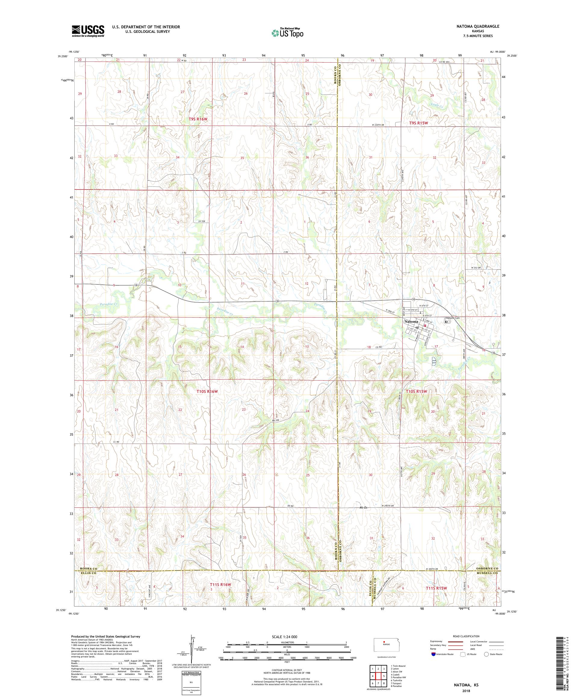 Natoma Kansas US Topo Map – MyTopo Map Store