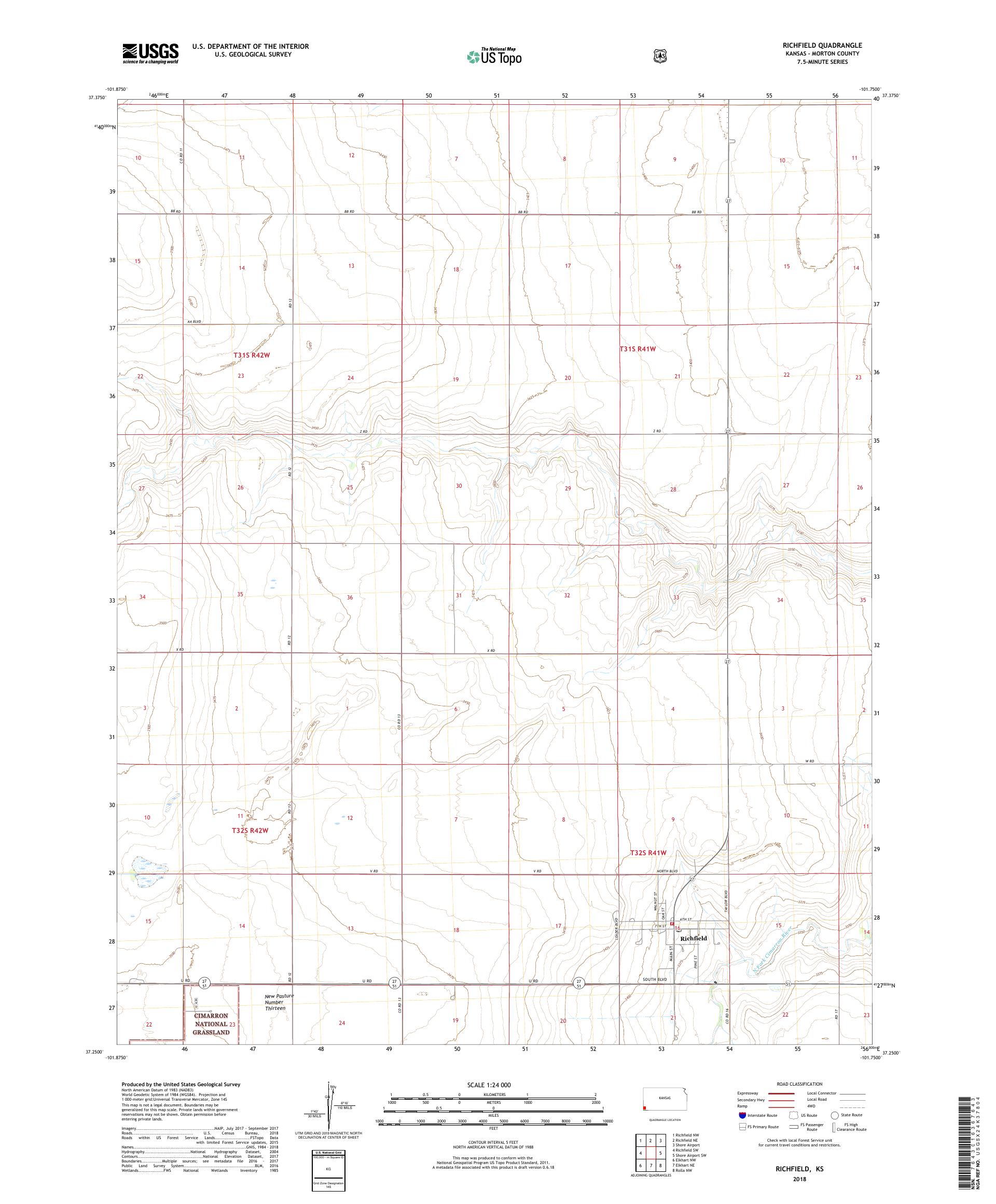 Richfield Kansas US Topo Map – MyTopo Map Store