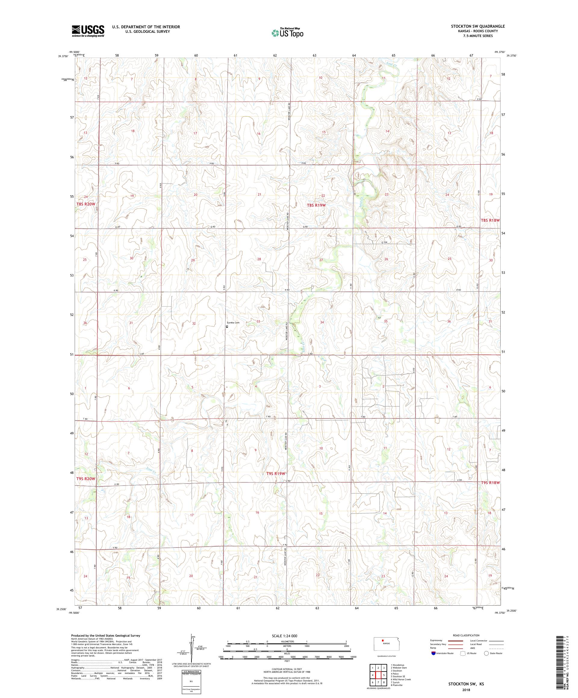 Stockton SW Kansas US Topo Map – MyTopo Map Store