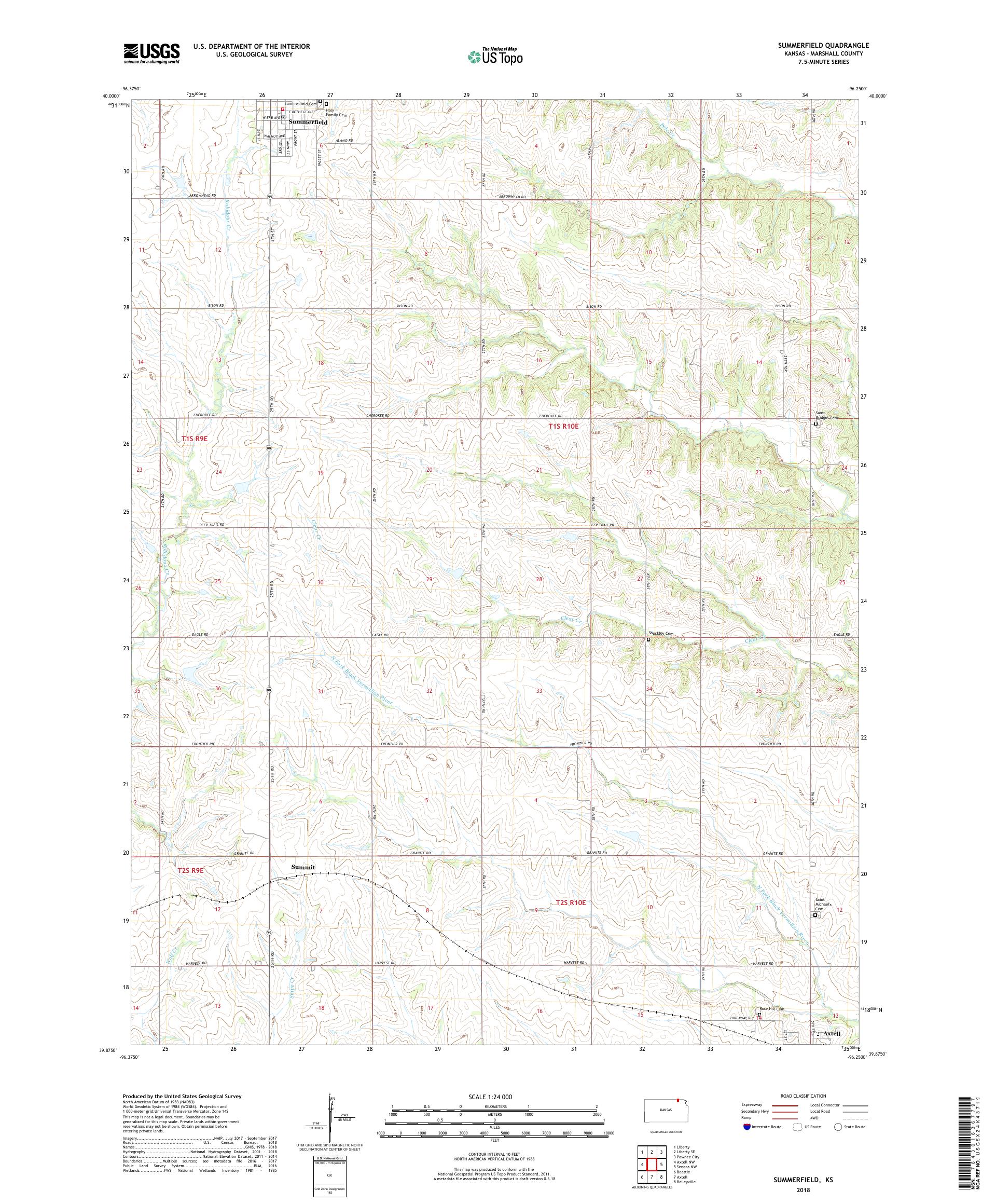 Summerfield Kansas US Topo Map – MyTopo Map Store