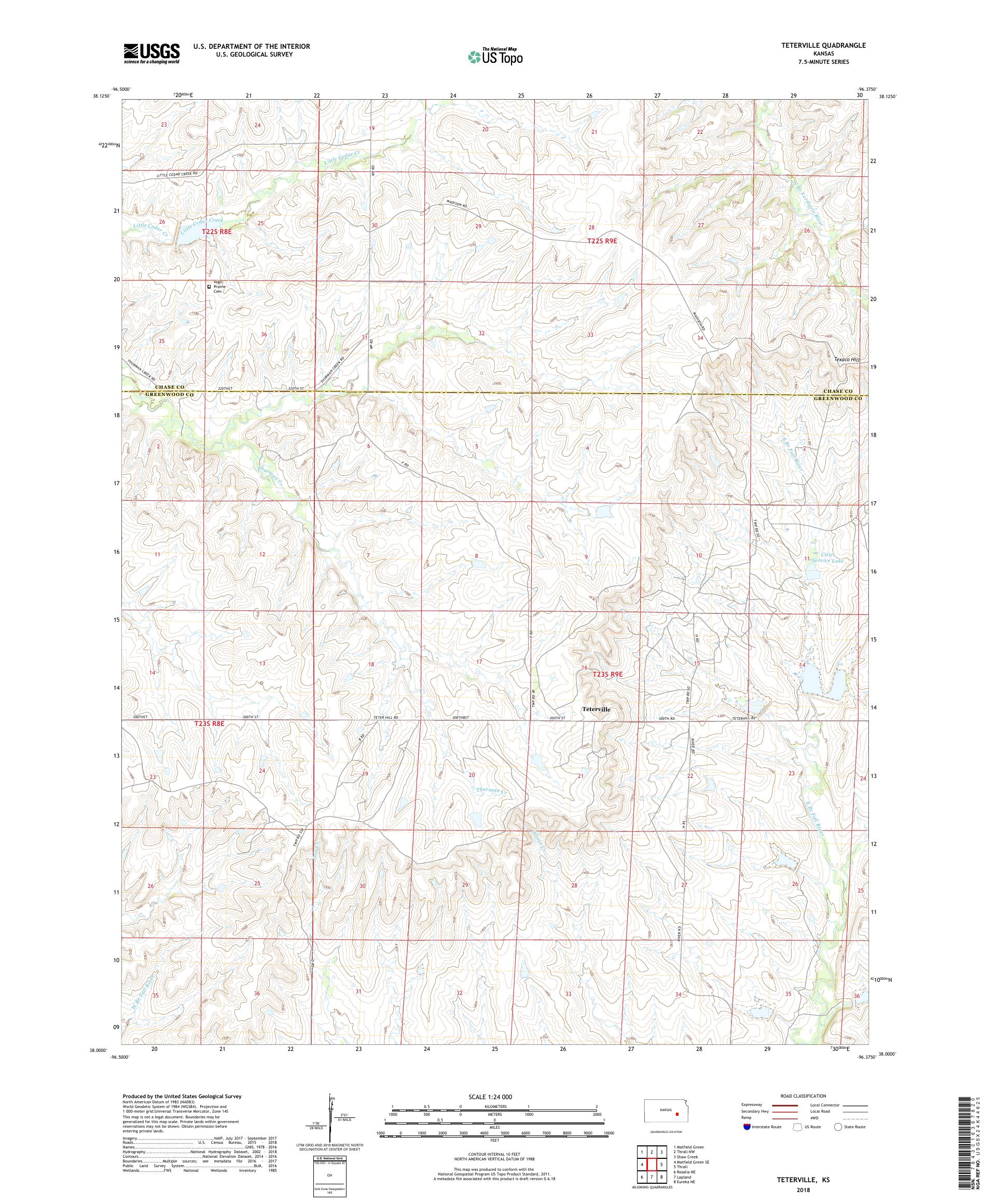 Teterville Kansas US Topo Map – MyTopo Map Store