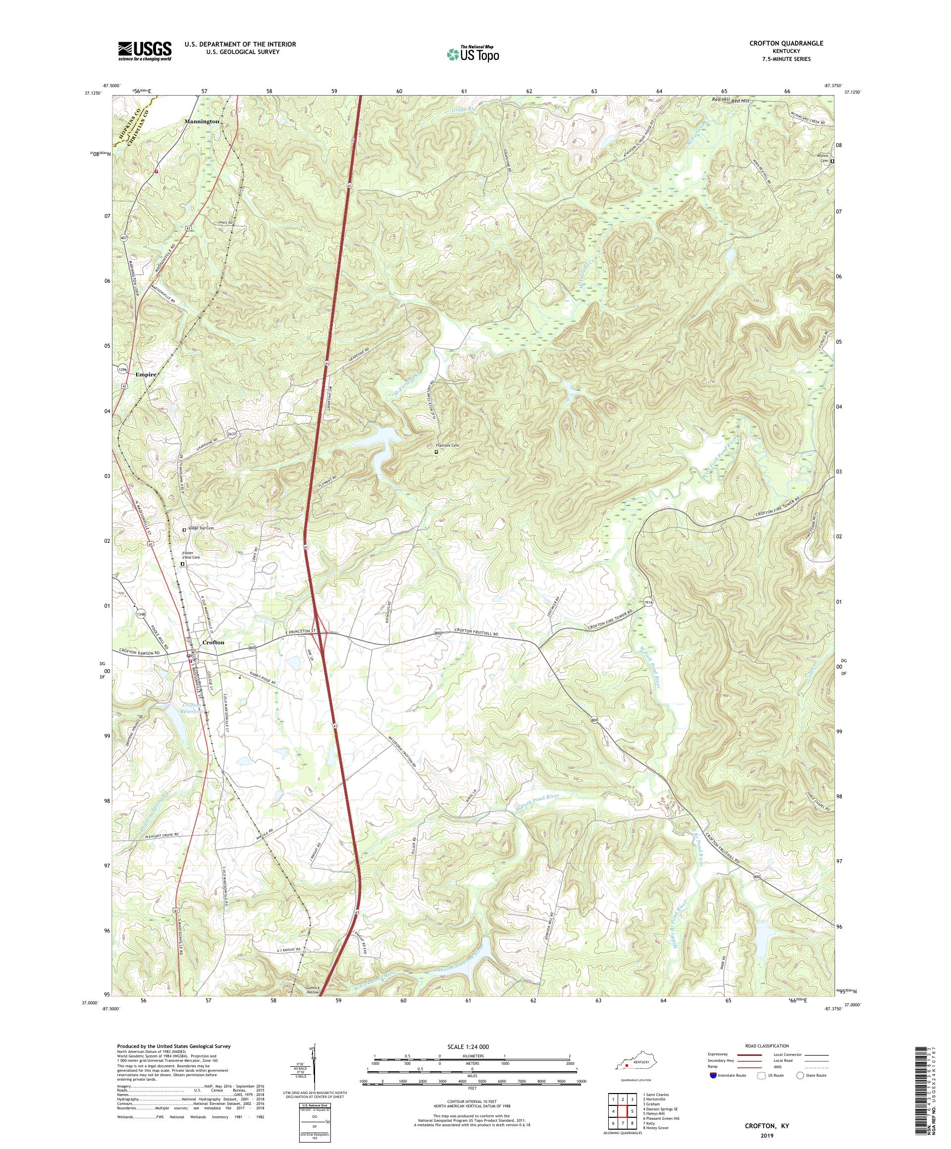 Crofton Kentucky US Topo Map – MyTopo Map Store