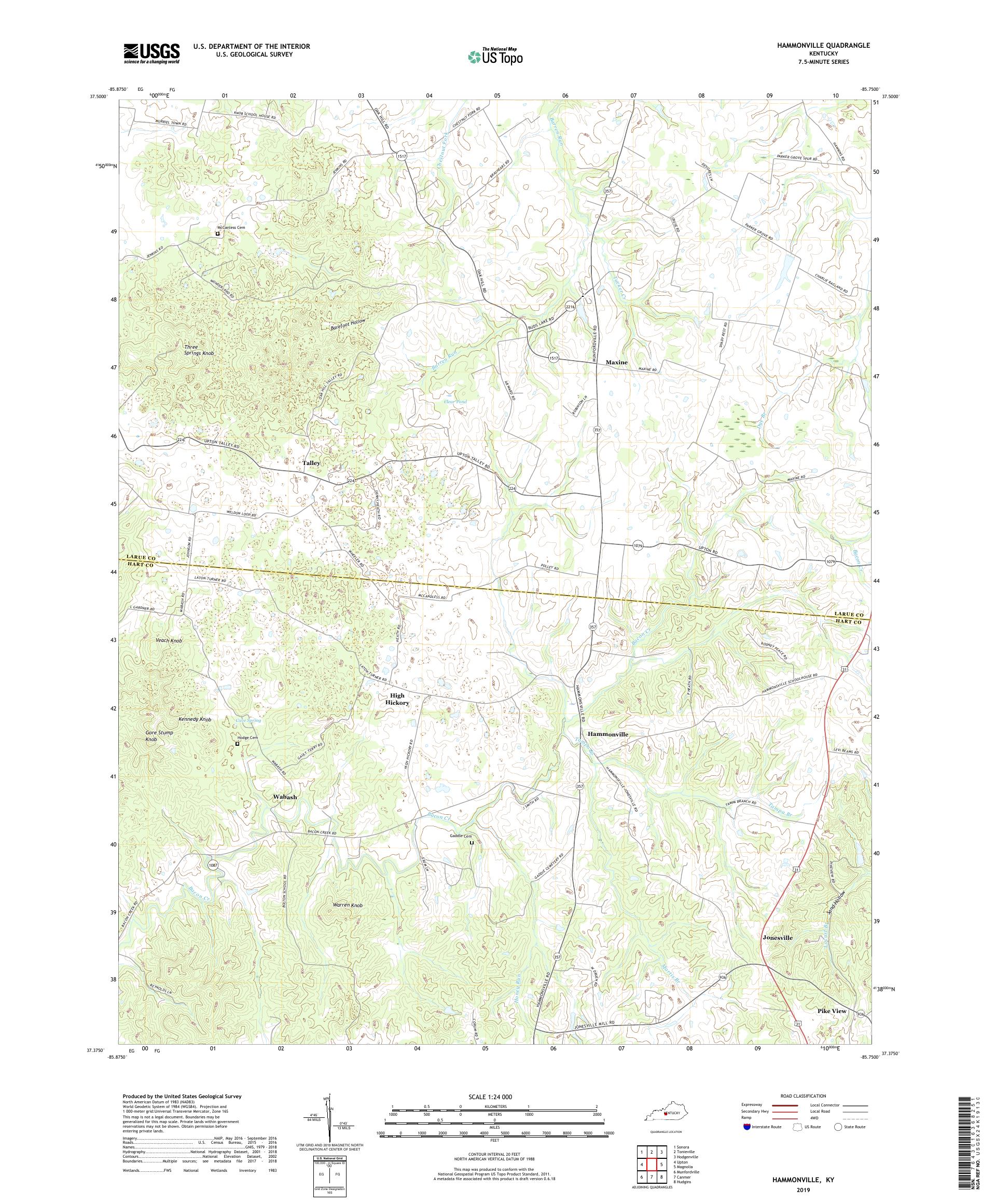 Hammonville Kentucky US Topo Map – MyTopo Map Store