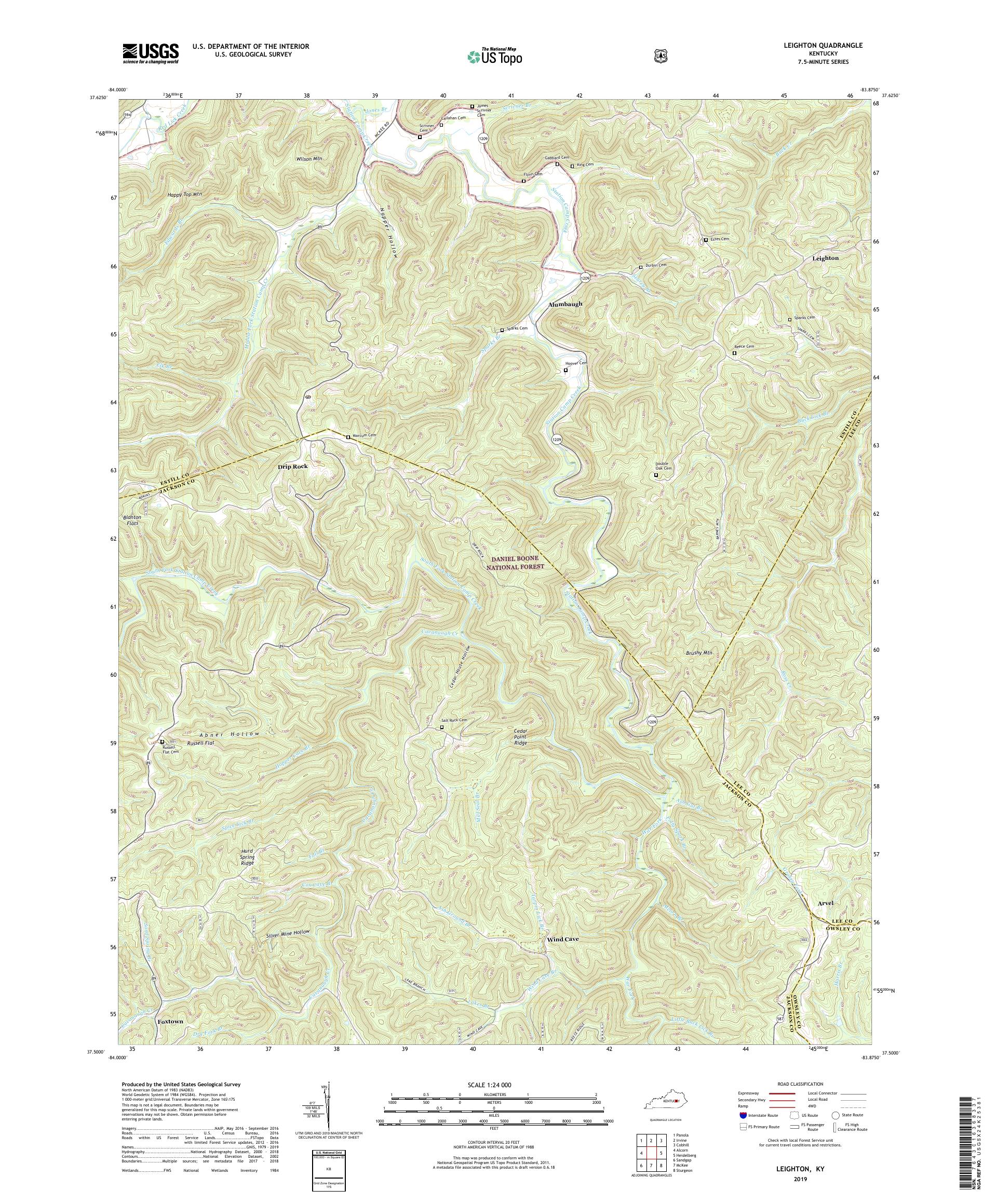 Leighton Kentucky US Topo Map – MyTopo Map Store