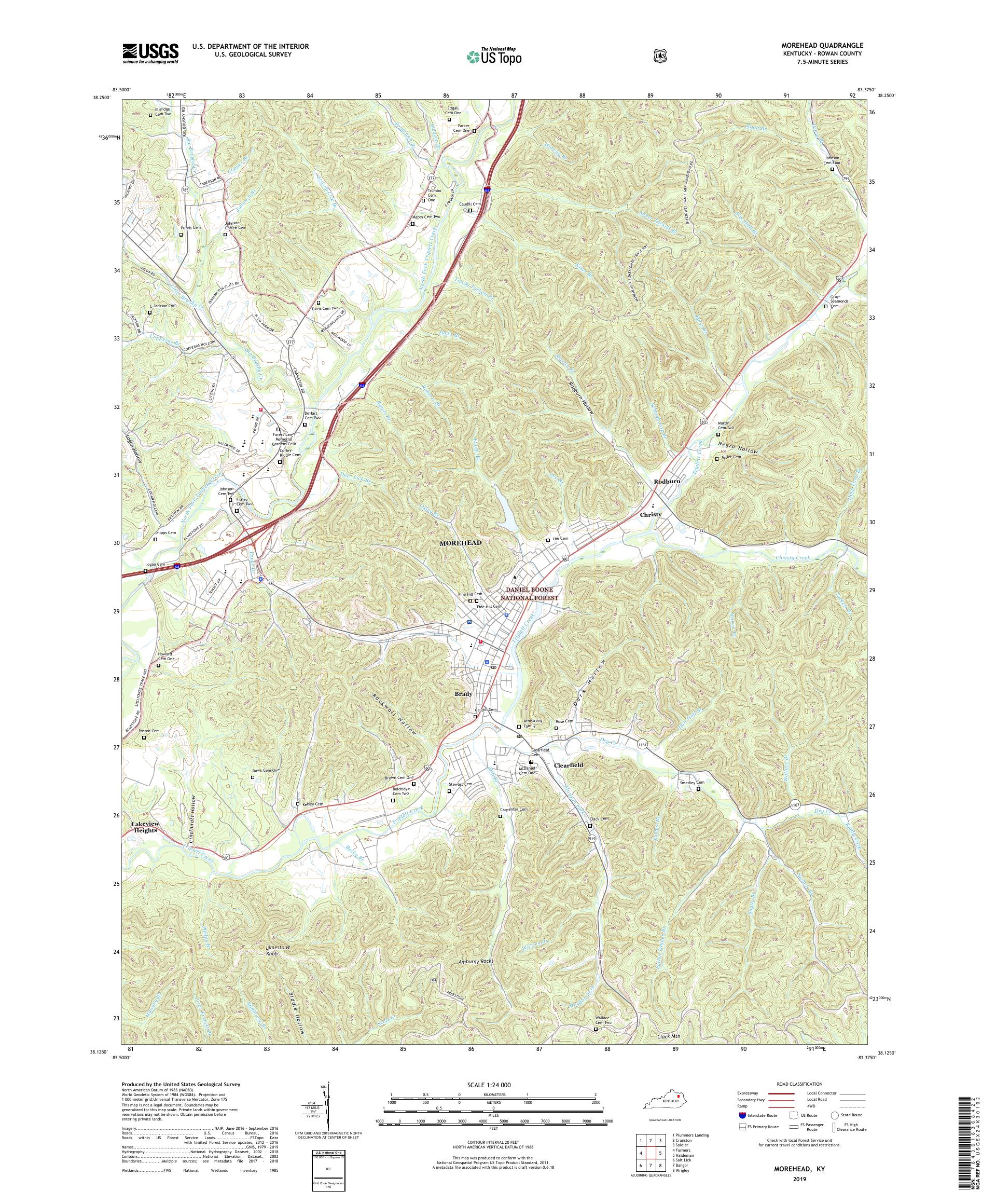 Morehead Kentucky US Topo Map – MyTopo Map Store