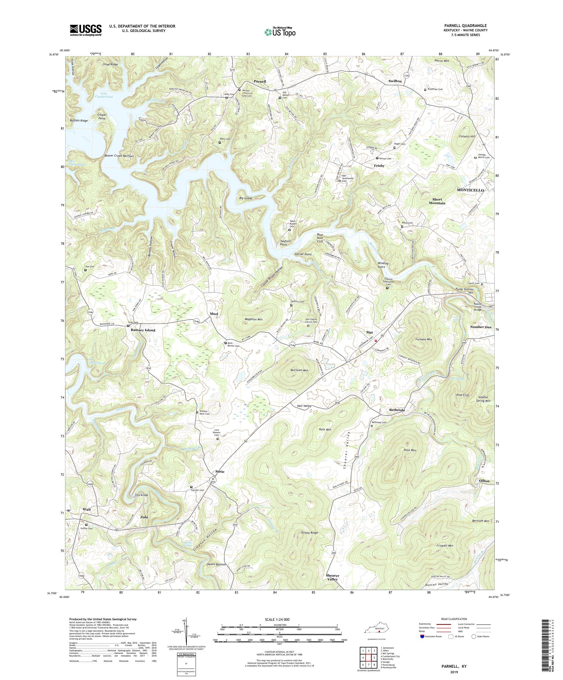 Parnell Kentucky US Topo Map – MyTopo Map Store