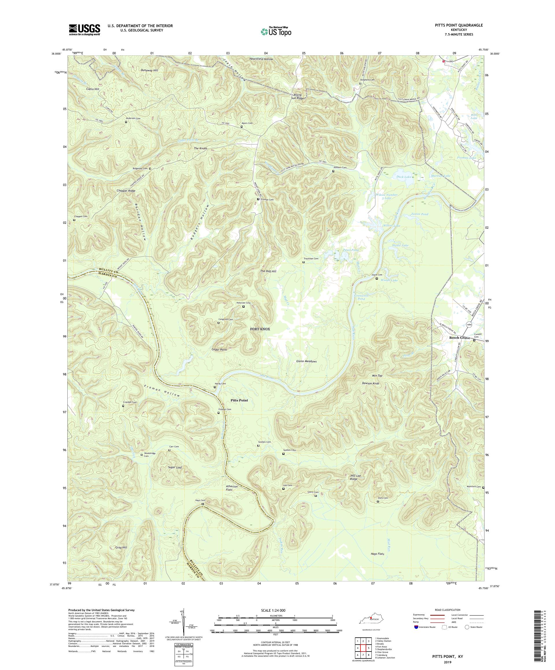 Pitts Point Kentucky US Topo Map – MyTopo Map Store