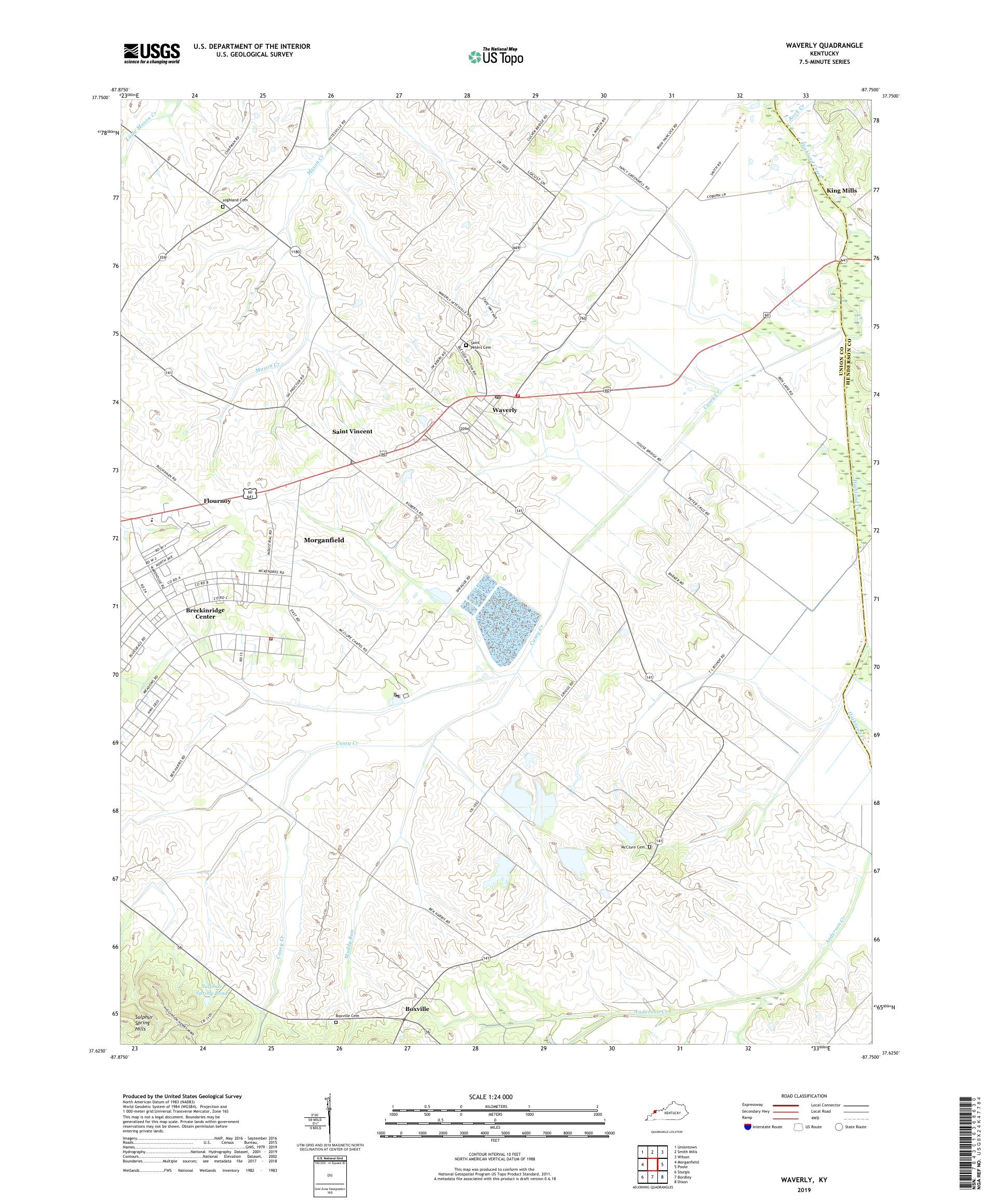 Waverly Kentucky US Topo Map – MyTopo Map Store