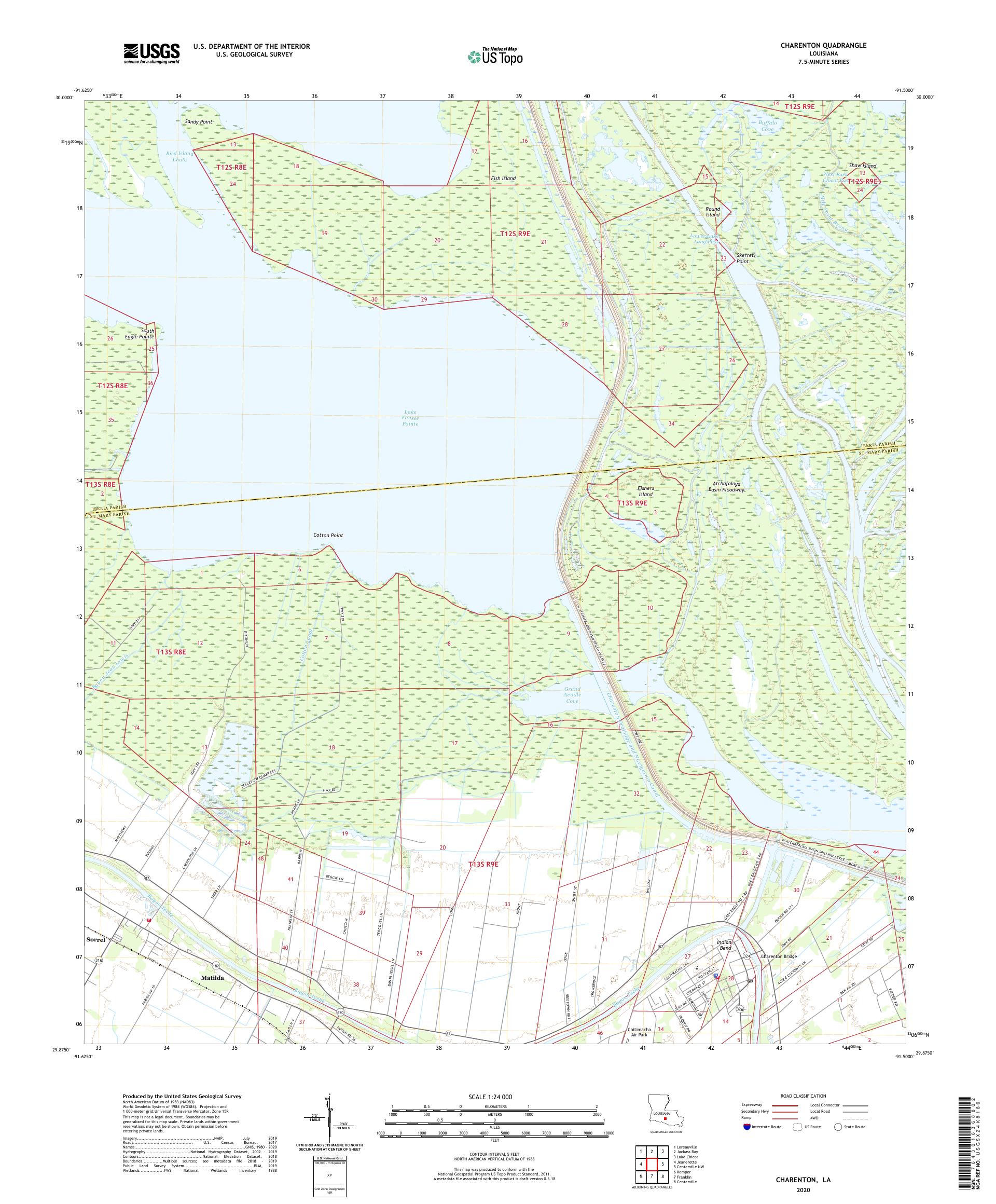 Charenton Louisiana US Topo Map – MyTopo Map Store