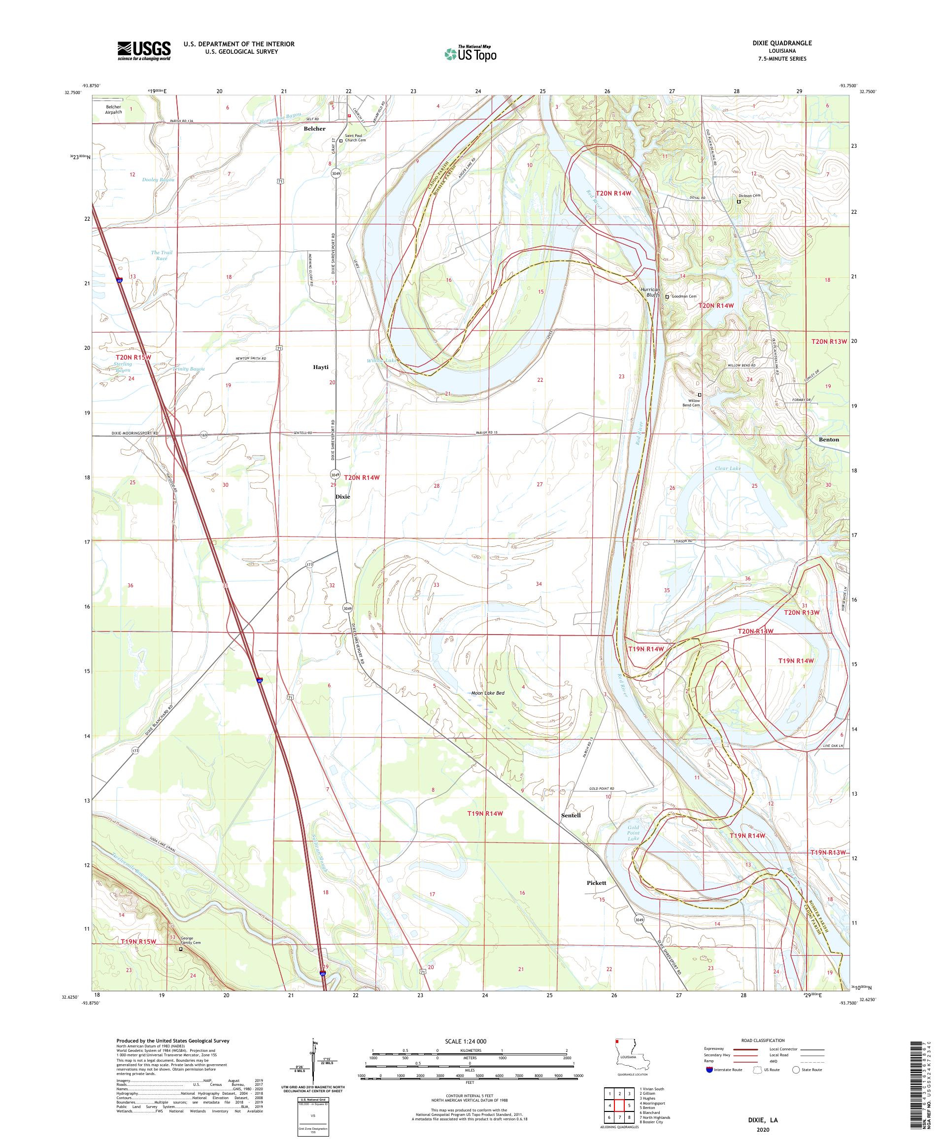 Dixie Louisiana US Topo Map – MyTopo Map Store