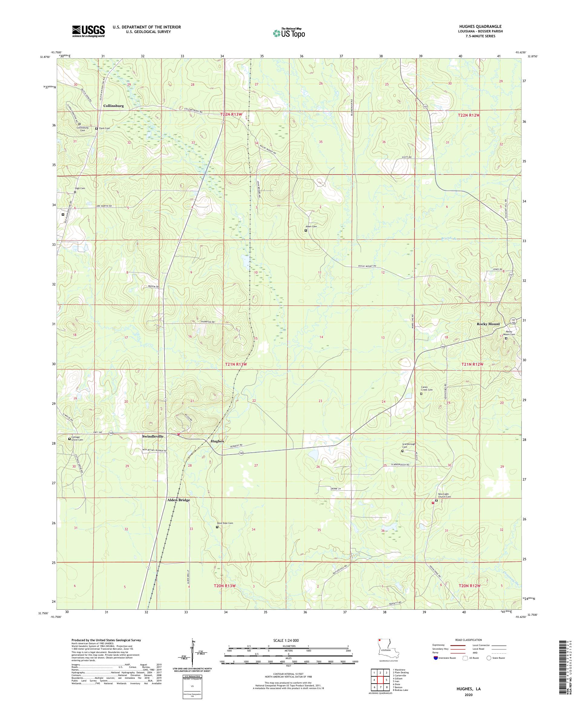 Hughes Louisiana US Topo Map – MyTopo Map Store