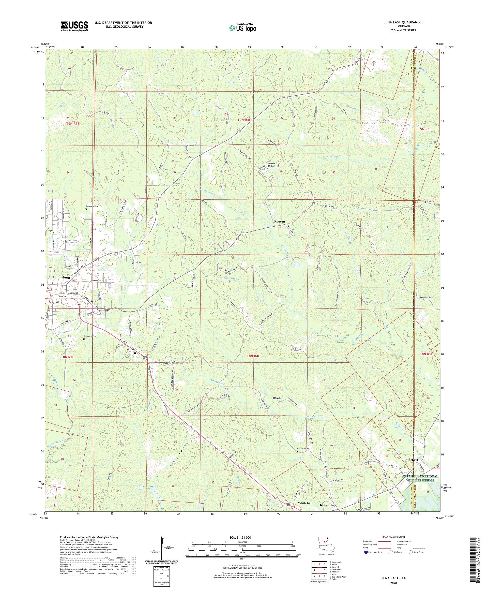 Jena East Louisiana US Topo Map – MyTopo Map Store