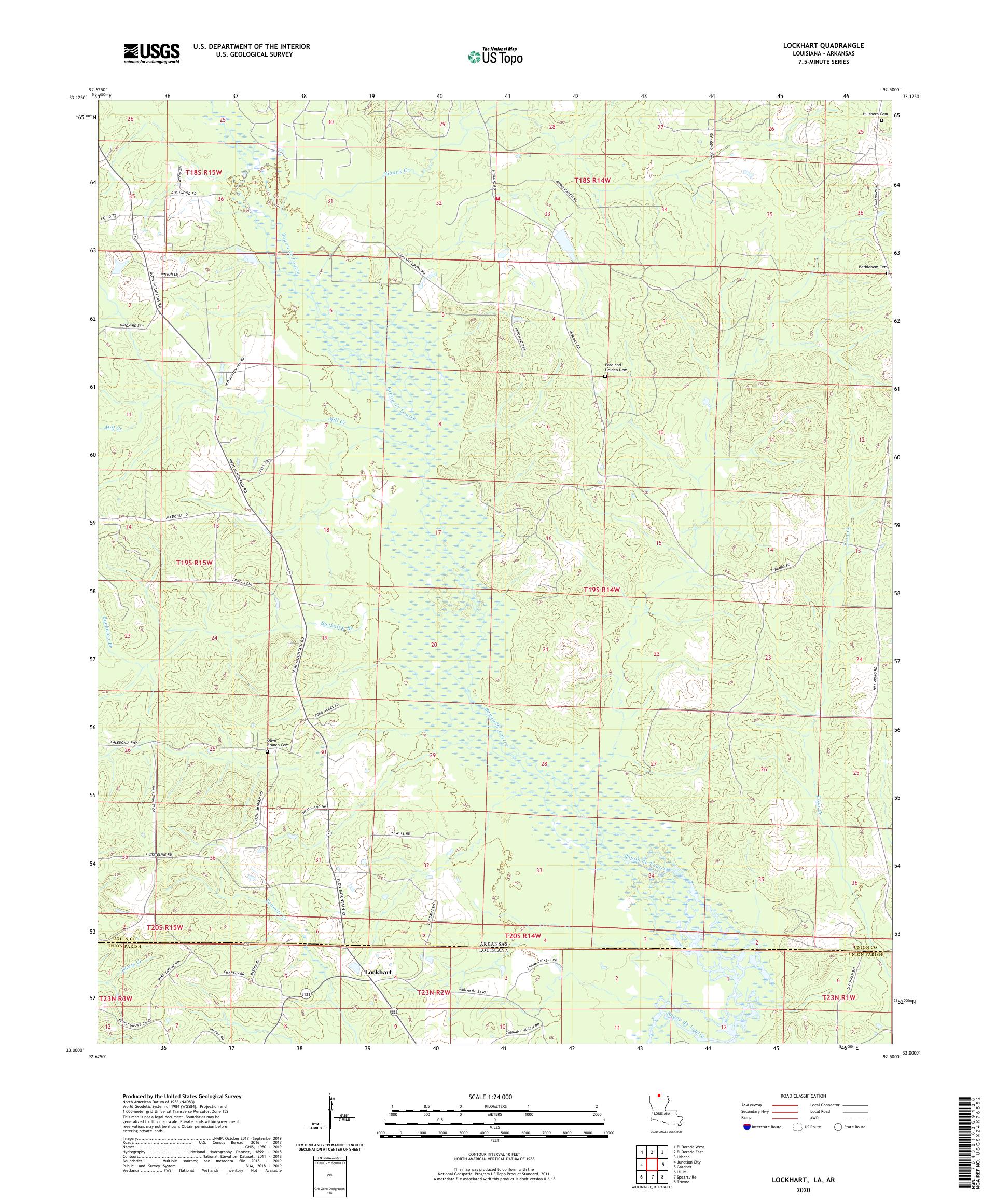 Lockhart Louisiana US Topo Map – MyTopo Map Store
