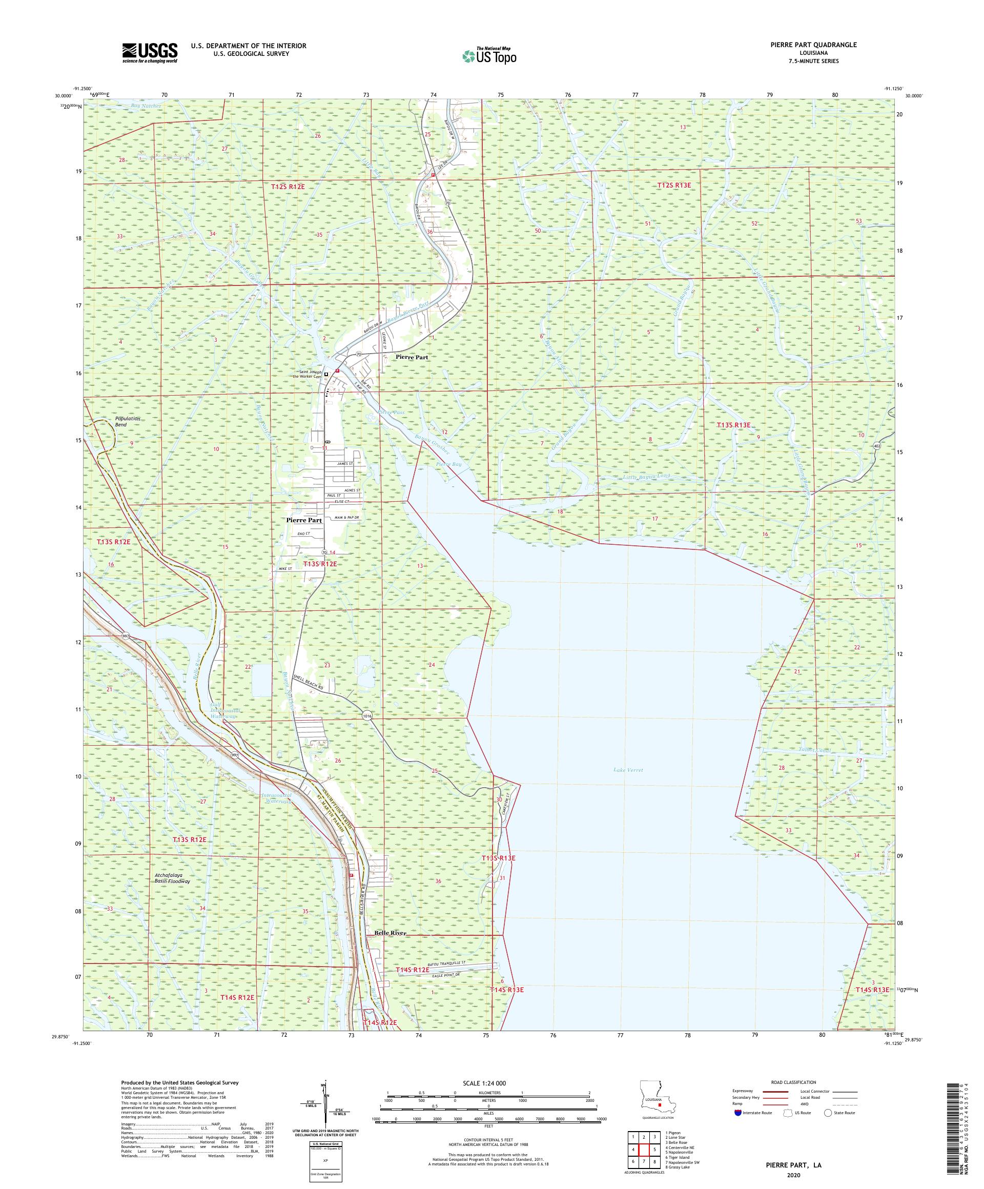 Pierre Part Louisiana US Topo Map – MyTopo Map Store