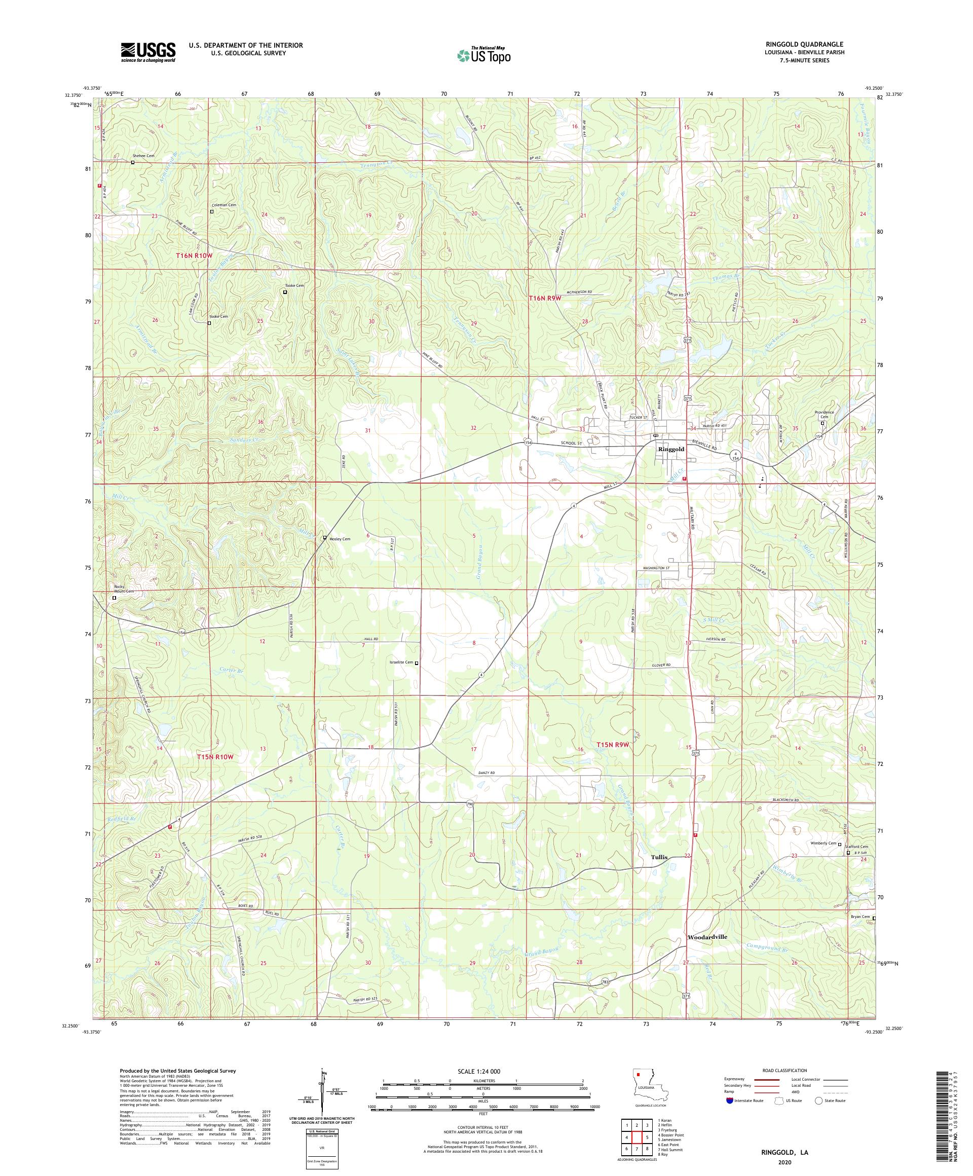 Ringgold Louisiana US Topo Map – MyTopo Map Store