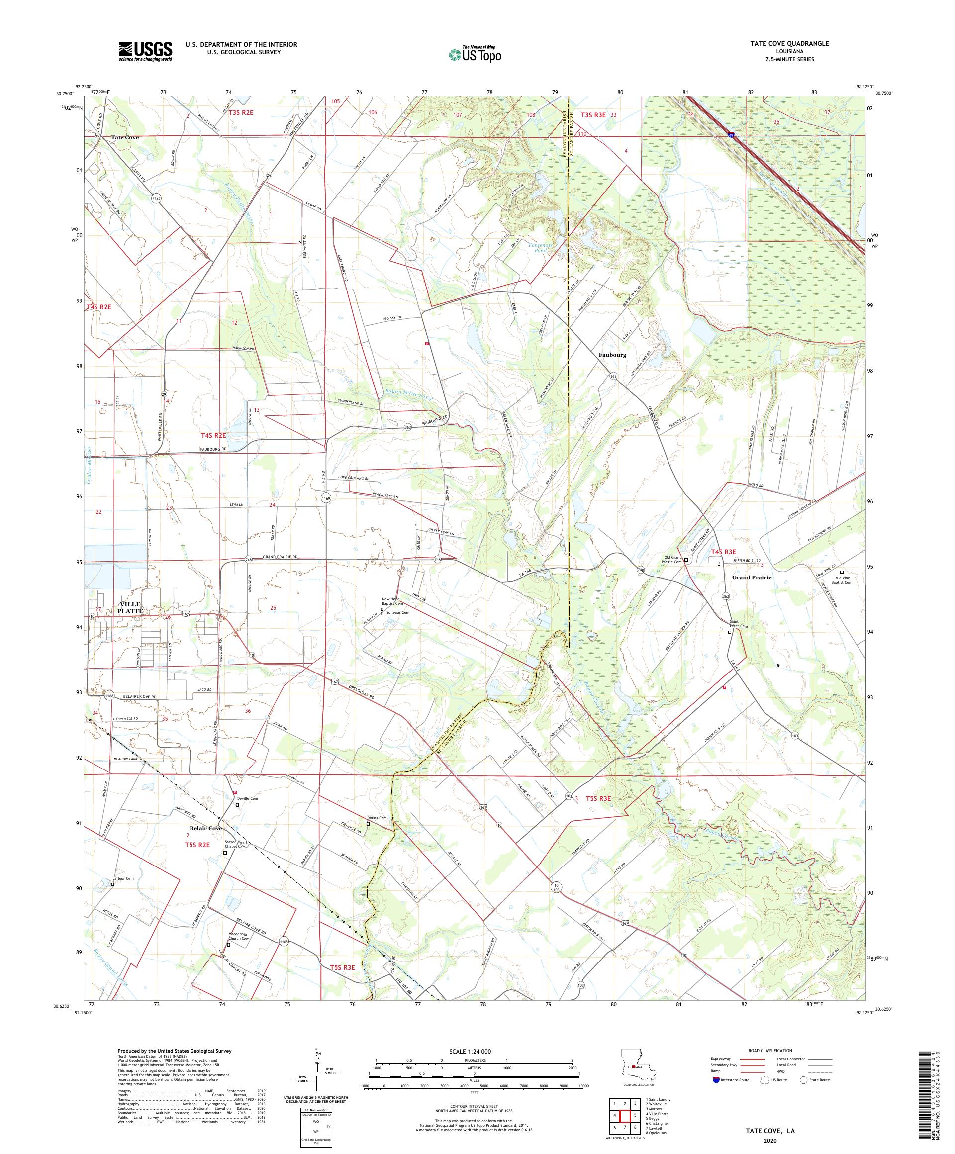 Tate Cove Louisiana US Topo Map – MyTopo Map Store