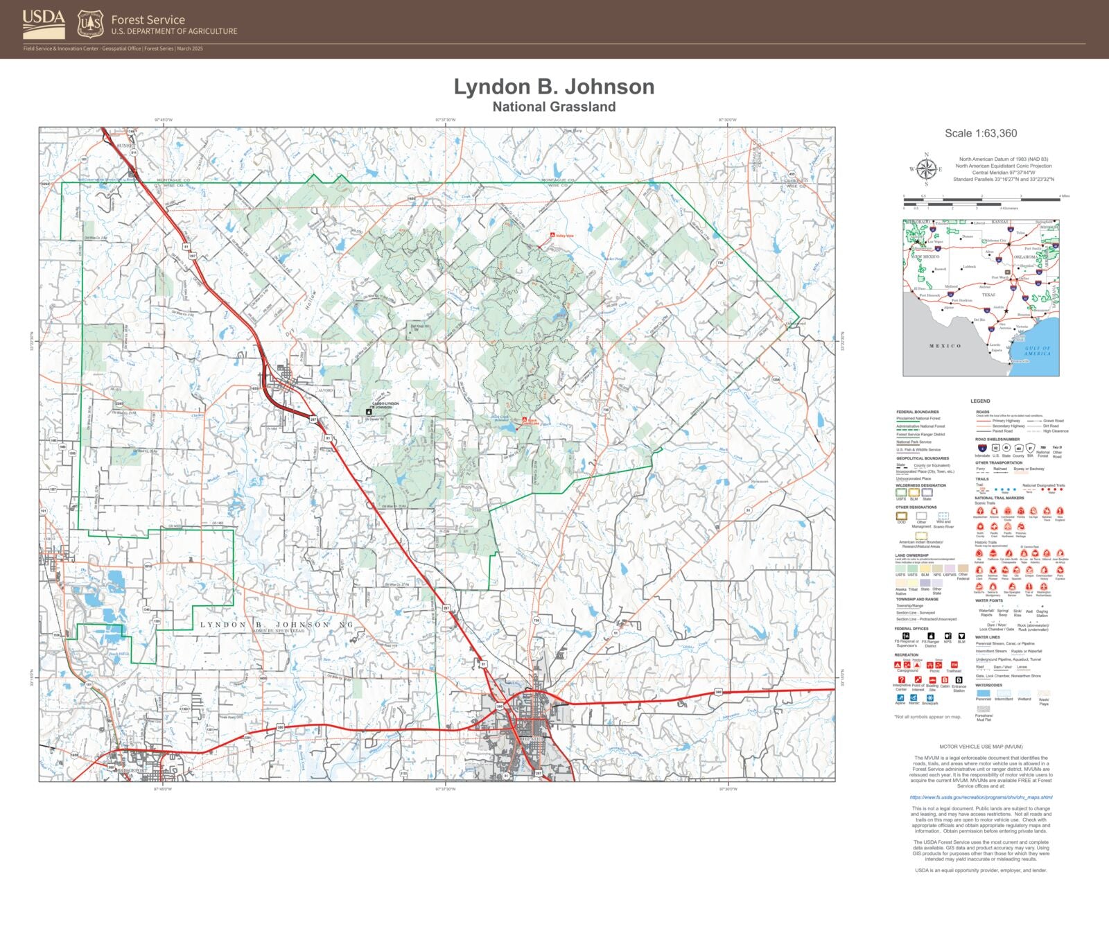 Lyndon B Johnson National Grassland Map – MyTopo Map Store