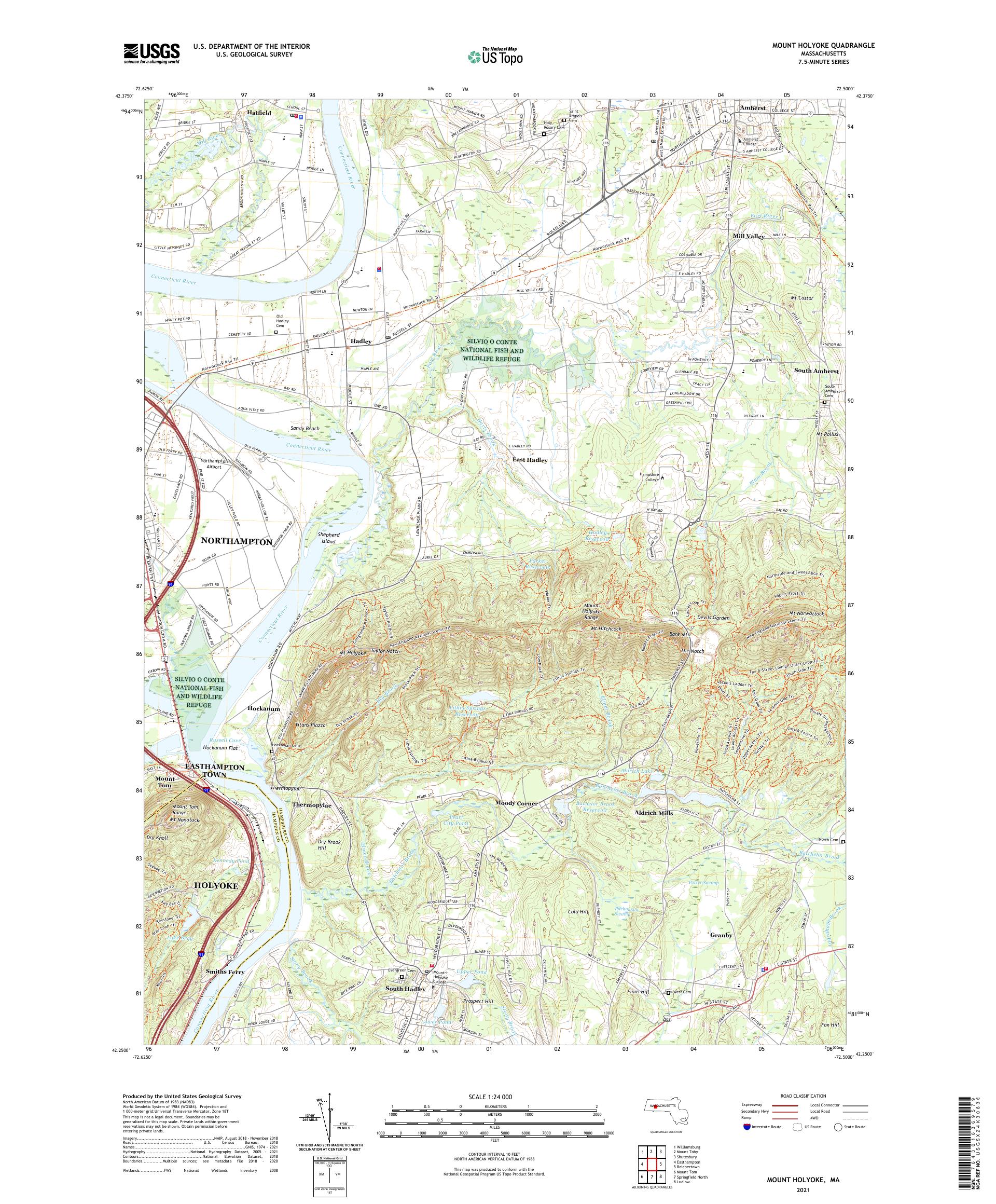 Mount Holyoke Massachusetts US Topo Map – MyTopo Map Store