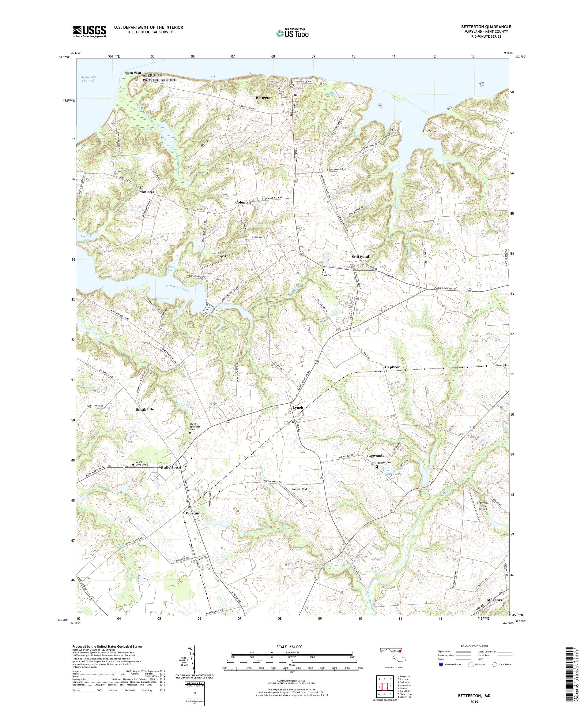 Betterton Maryland US Topo Map – MyTopo Map Store