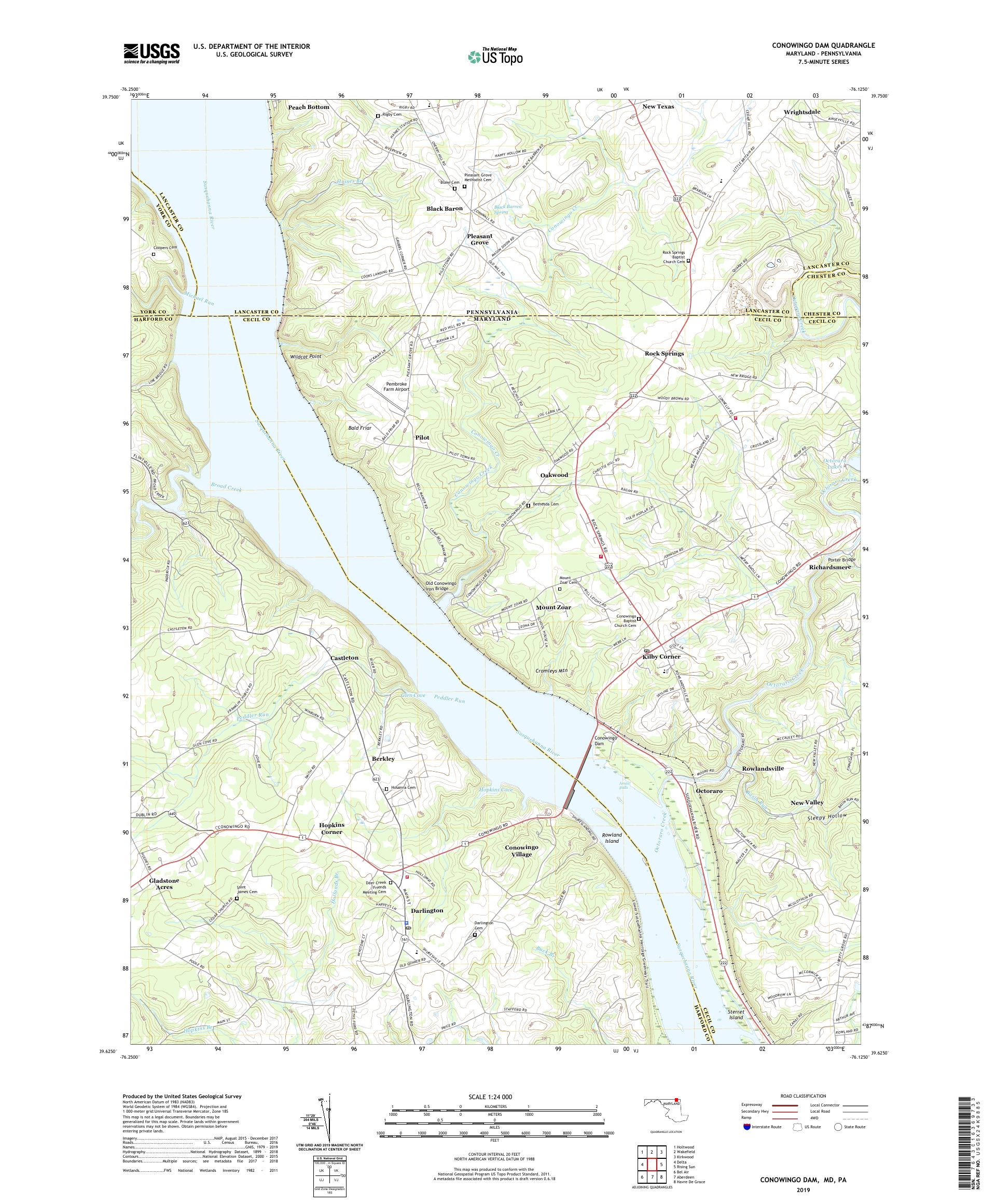 Conowingo Dam Maryland US Topo Map – MyTopo Map Store