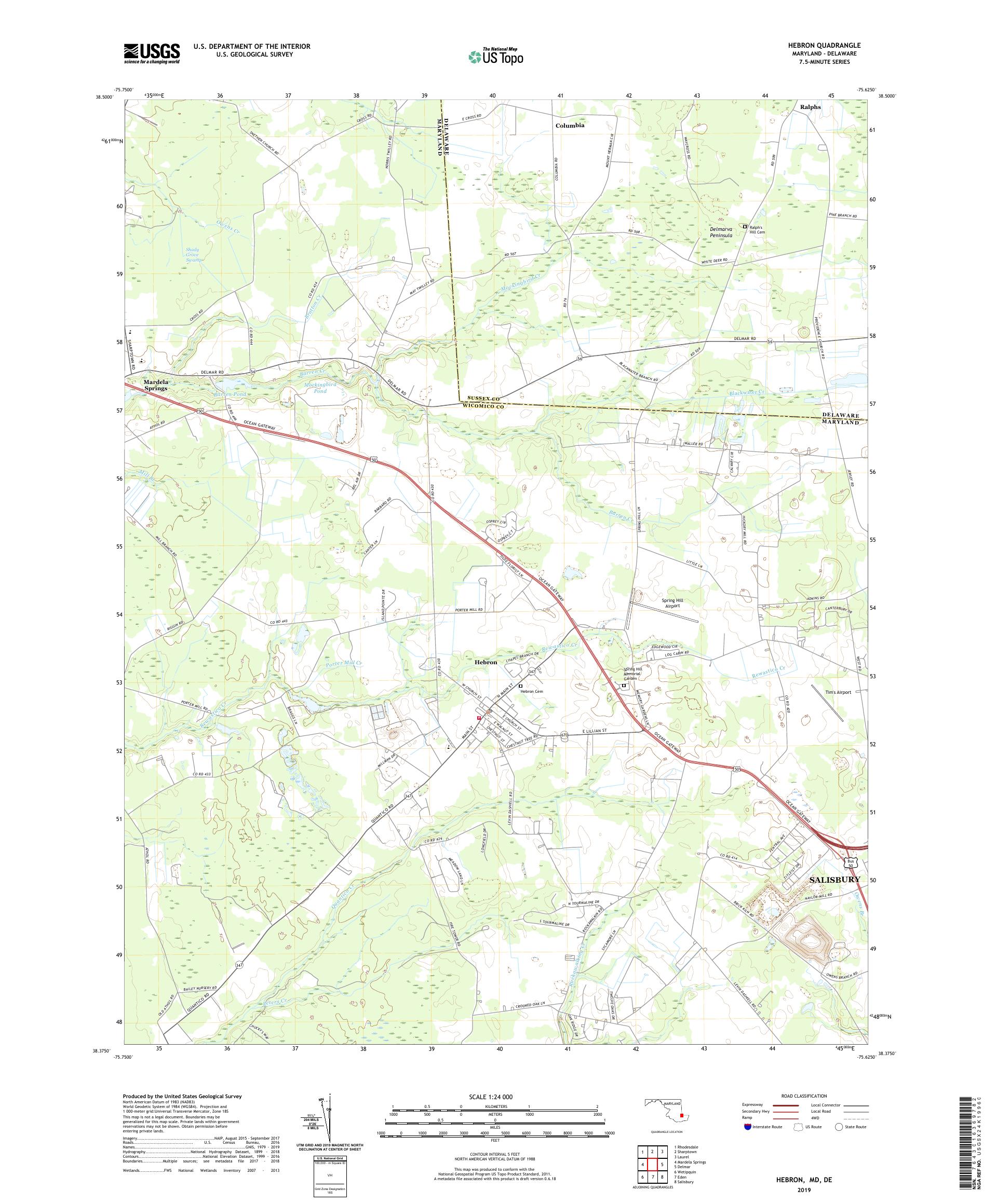 Hebron Maryland US Topo Map – MyTopo Map Store