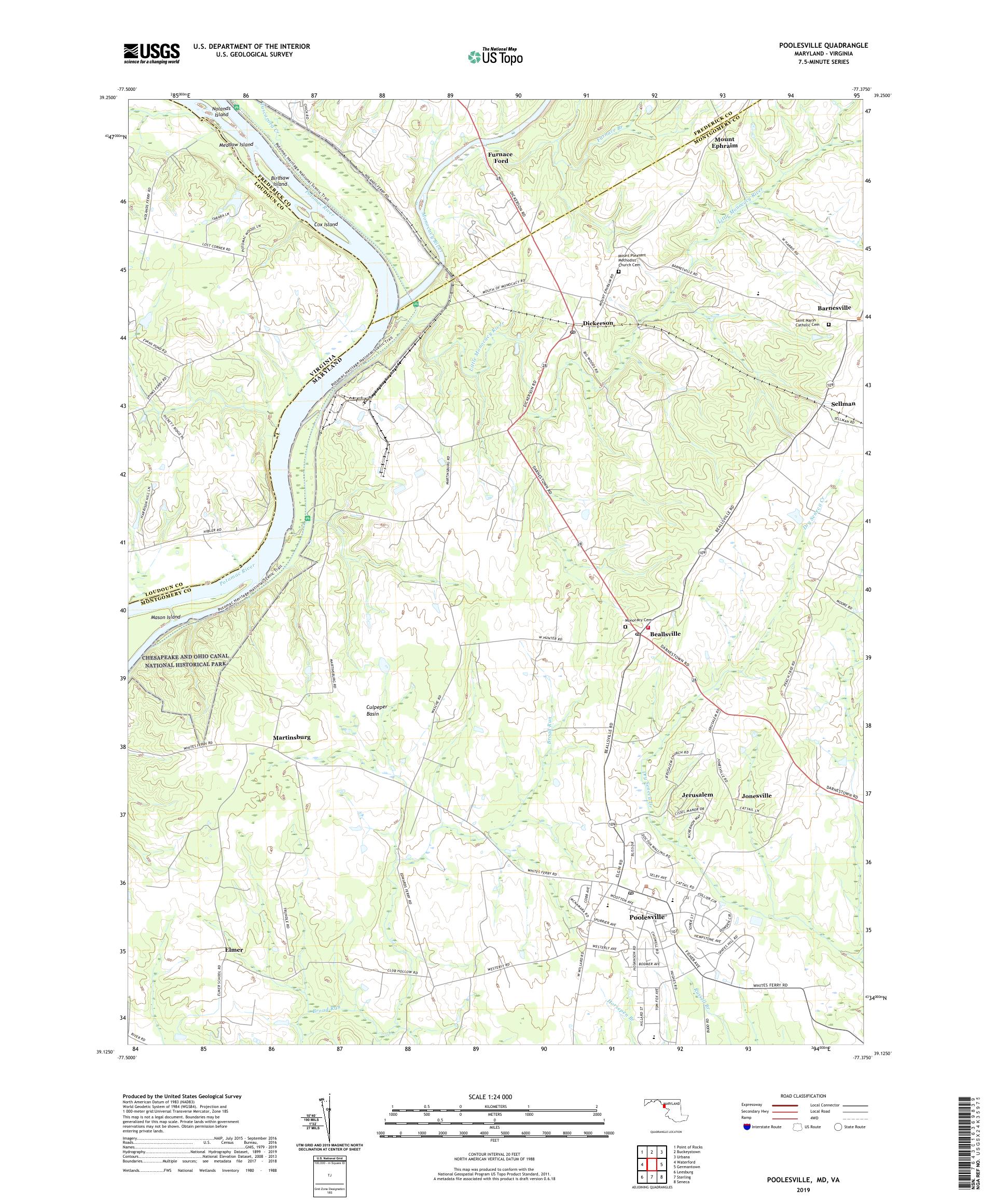 Poolesville Maryland US Topo Map – MyTopo Map Store