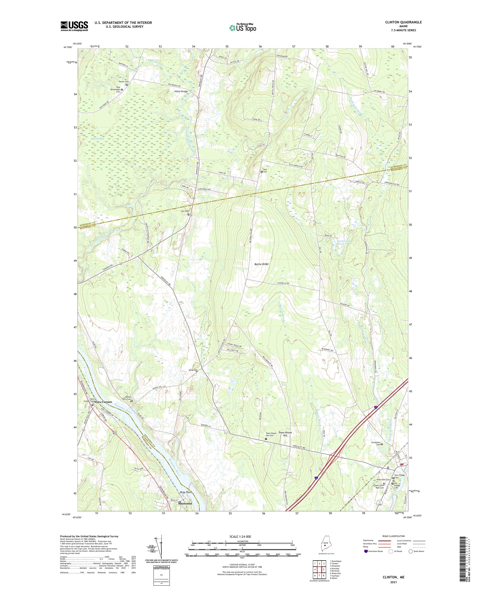 Clinton Maine US Topo Map – MyTopo Map Store