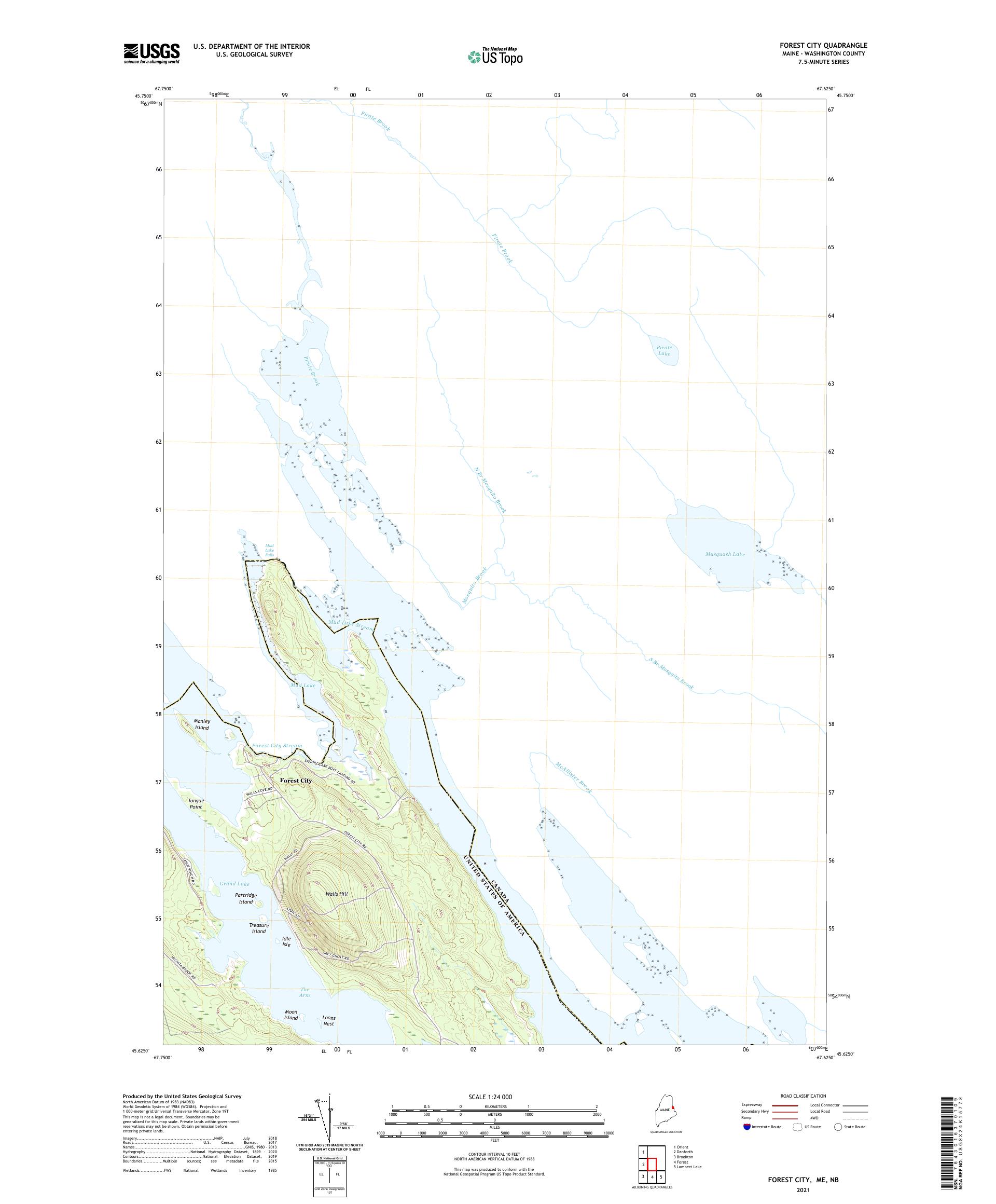 Forest City Maine US Topo Map – MyTopo Map Store
