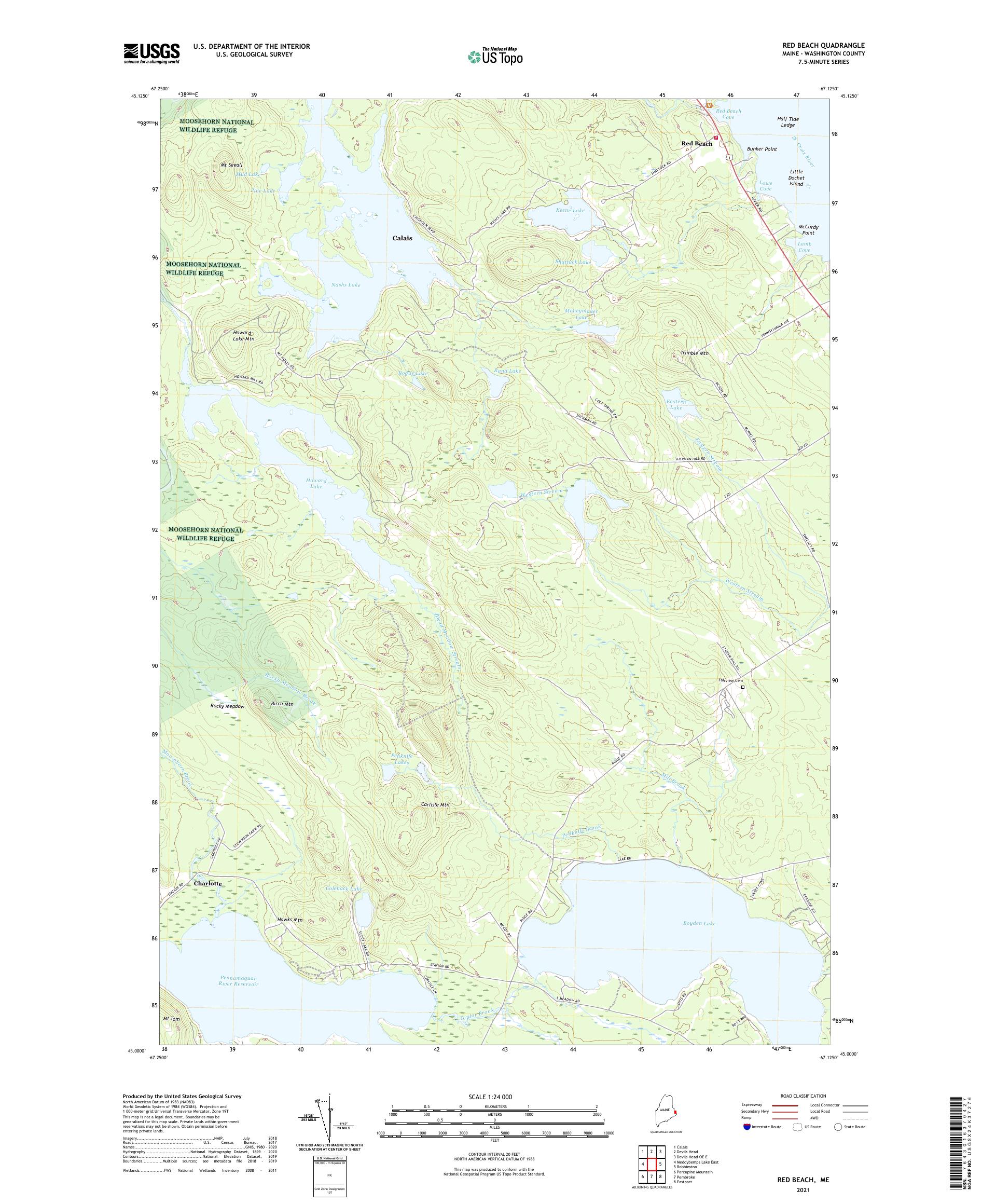 Red Beach Maine US Topo Map – MyTopo Map Store
