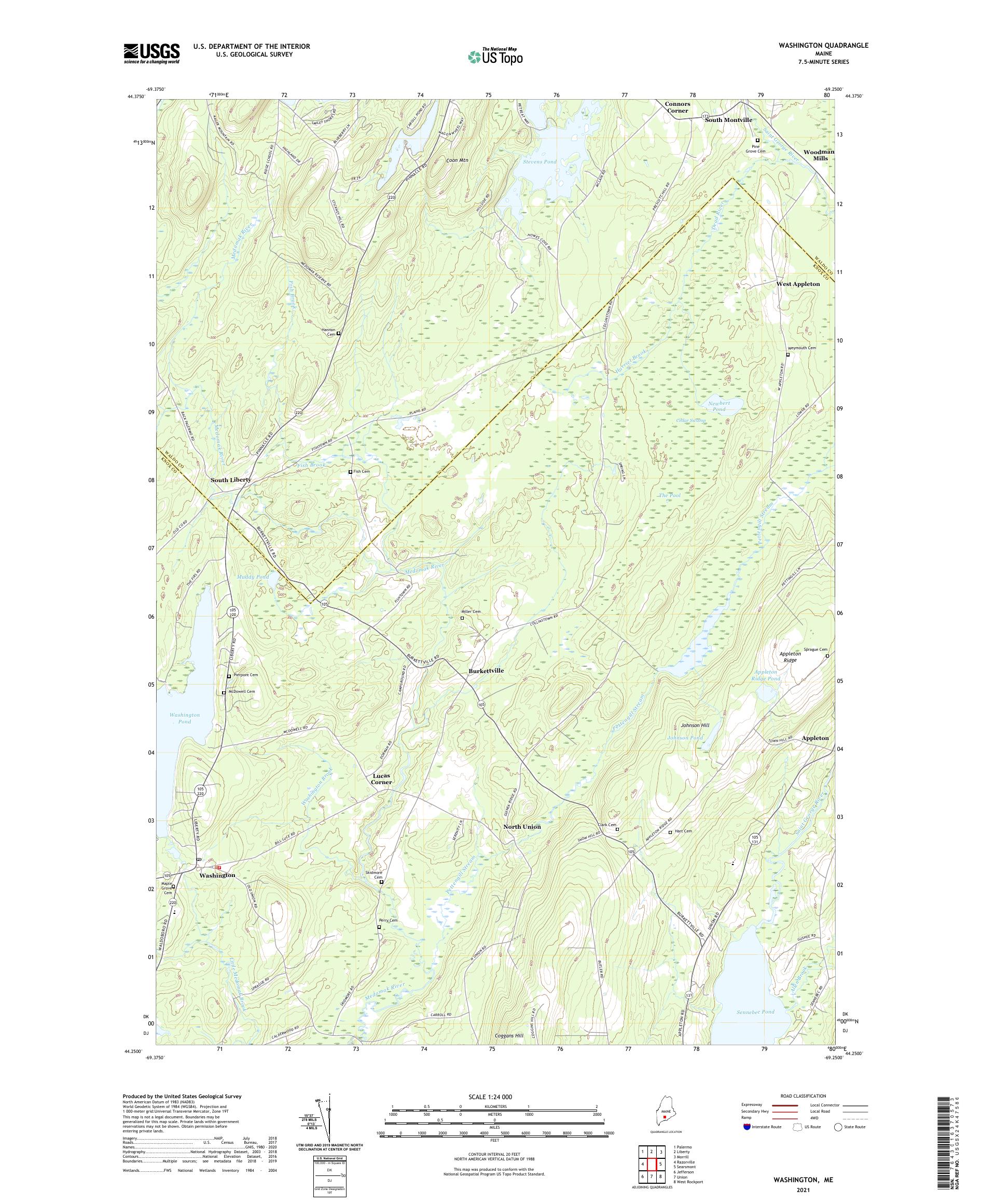 Washington Maine US Topo Map – MyTopo Map Store