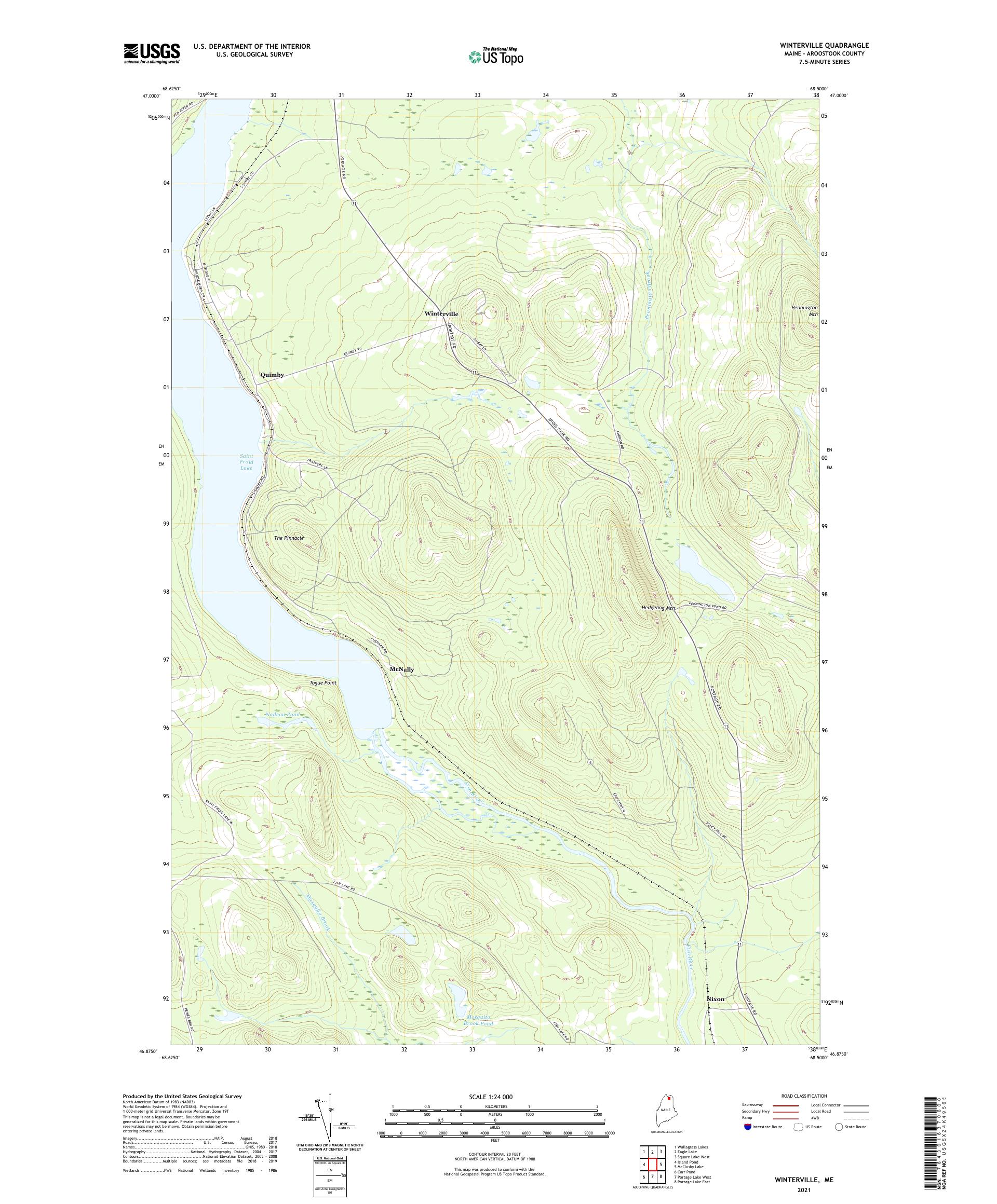 Winterville Maine US Topo Map – MyTopo Map Store