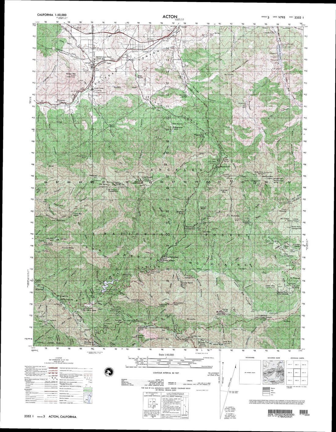 Acton California Military 1:50,000 Map – MyTopo Map Store