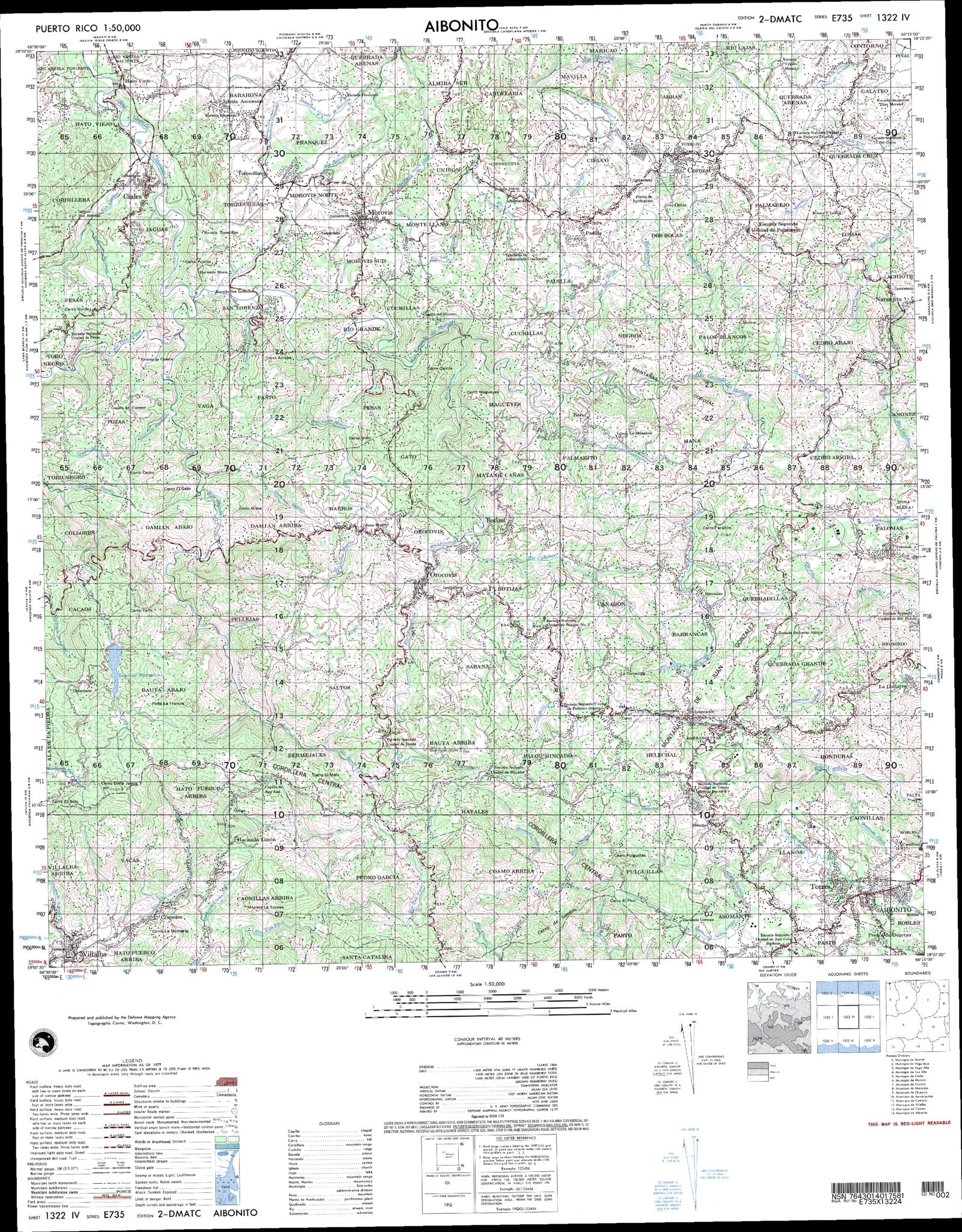 Aibonito Puerto Rico Military 1:50,000 Map – MyTopo Map Store