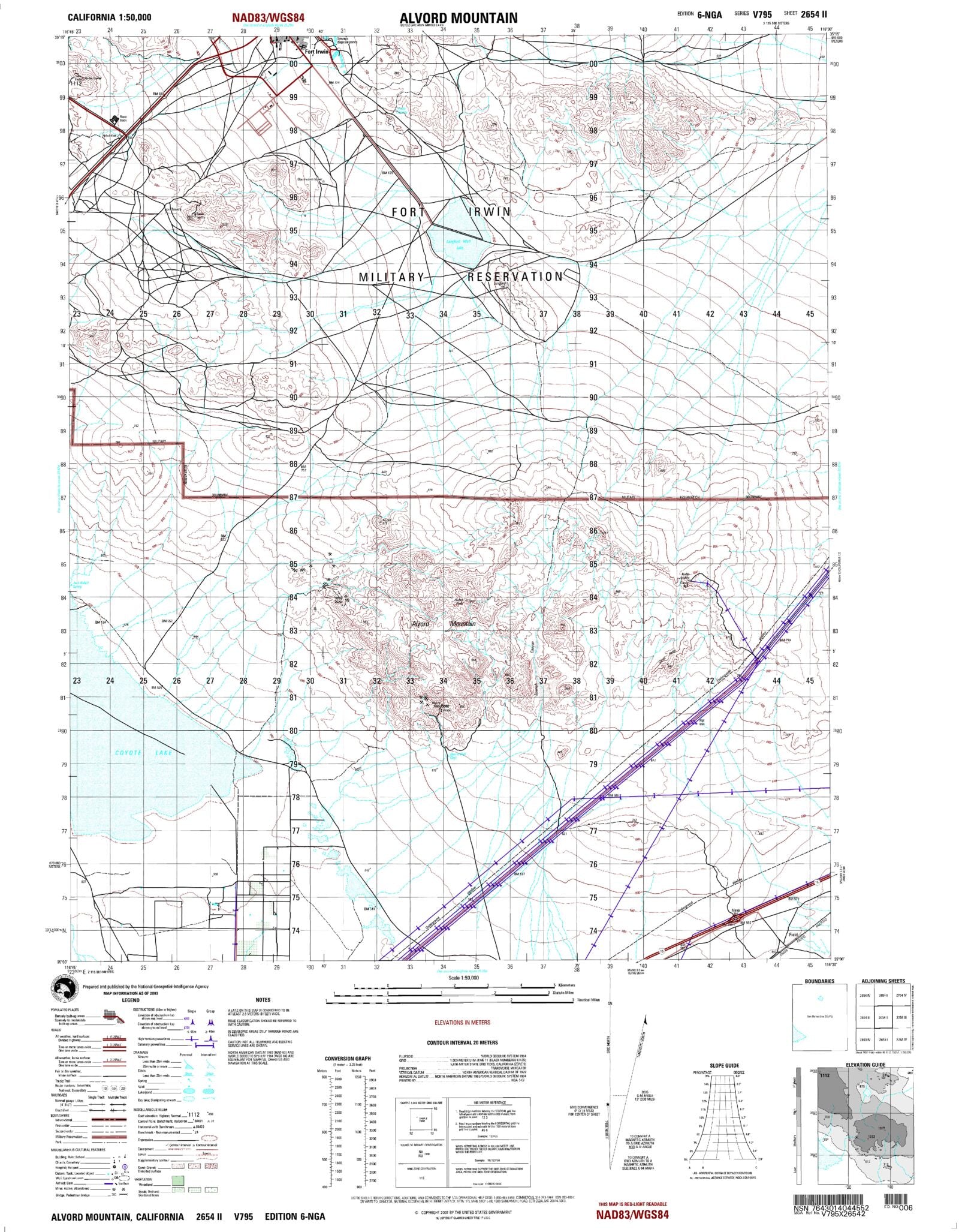 Alvord Mountain California Military 1:50,000 Map – MyTopo Map Store