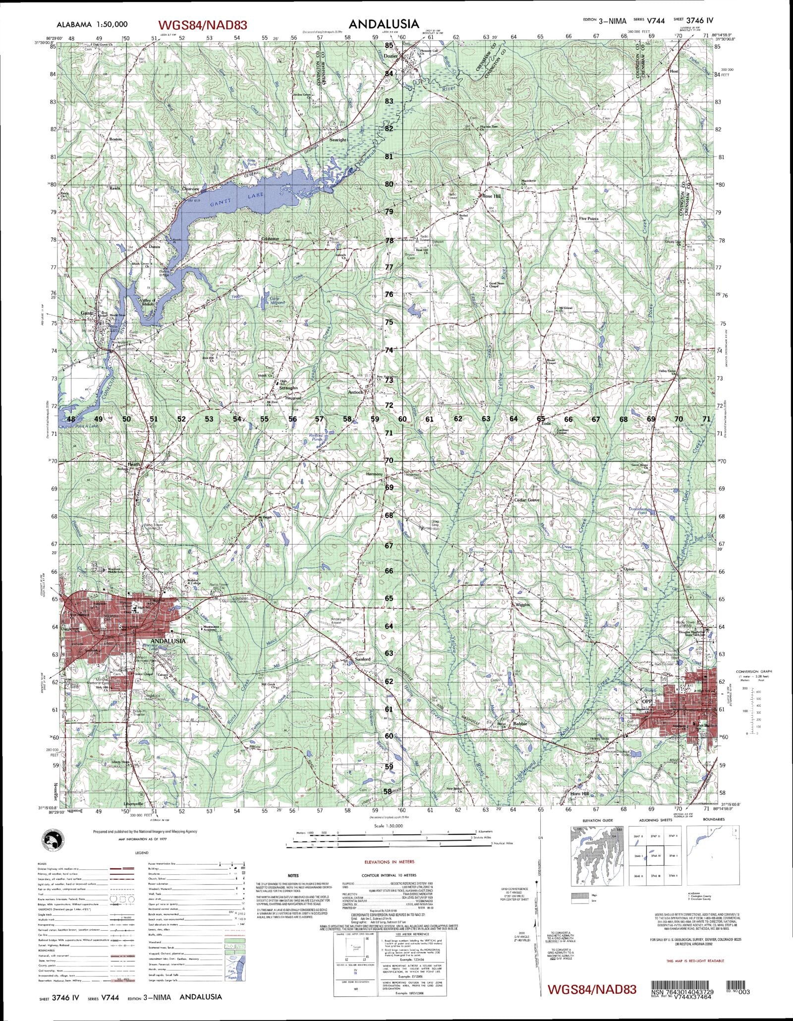 Andalusia Alabama Military 1:50,000 Map – MyTopo Map Store