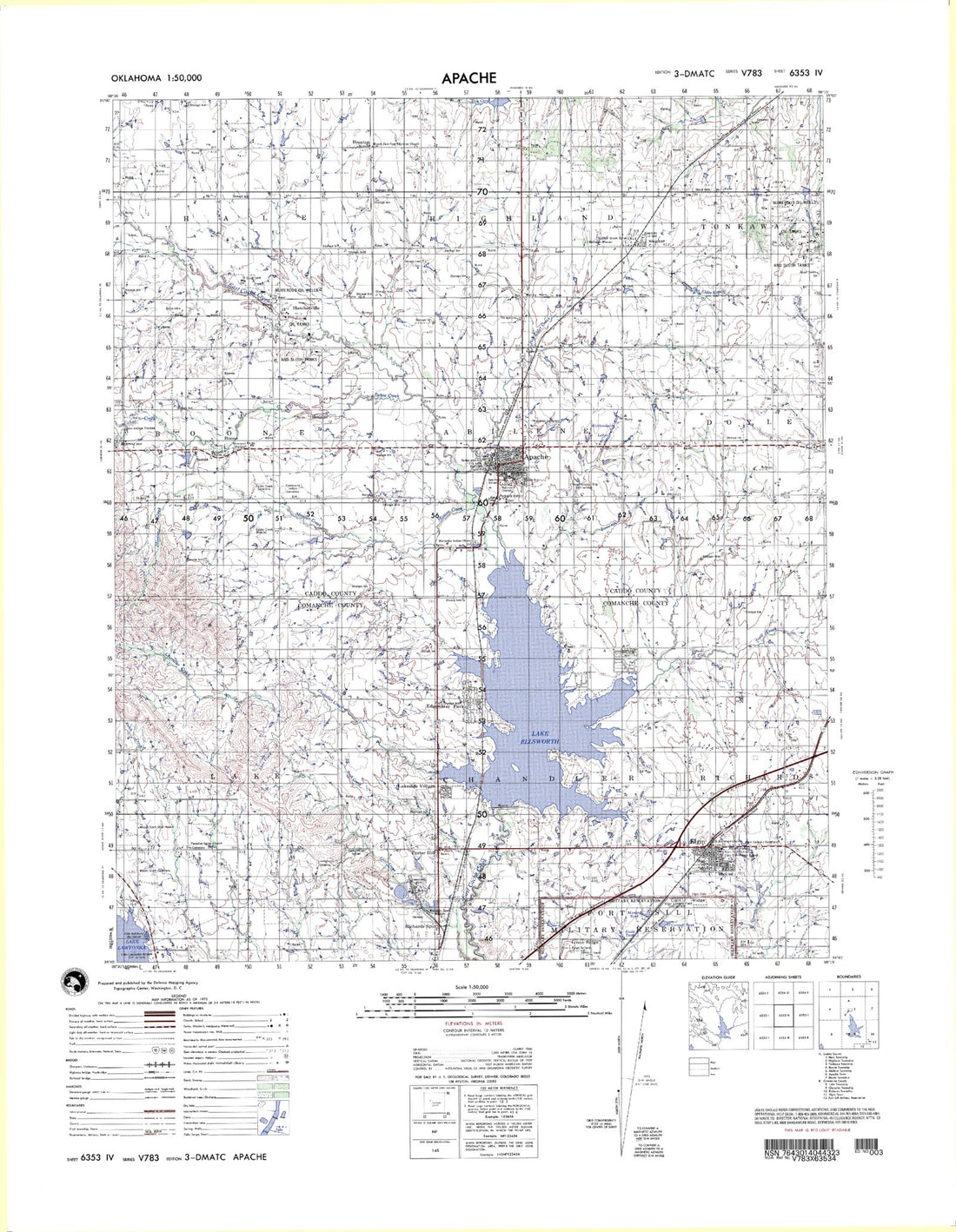Apache Oklahoma Military 1:50,000 Map – MyTopo Map Store
