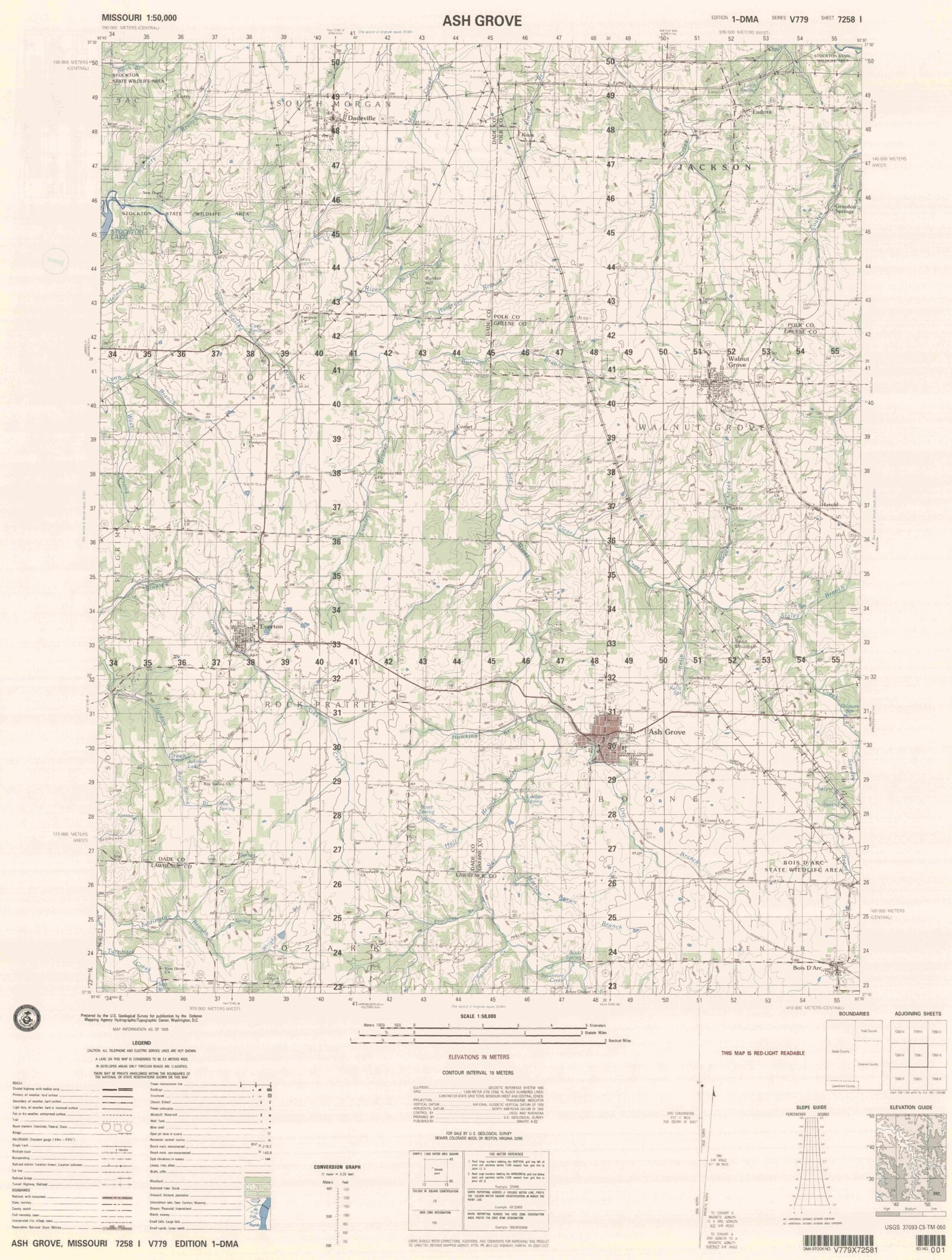 Ash Grove Missouri Military 1:50,000 Map – MyTopo Map Store