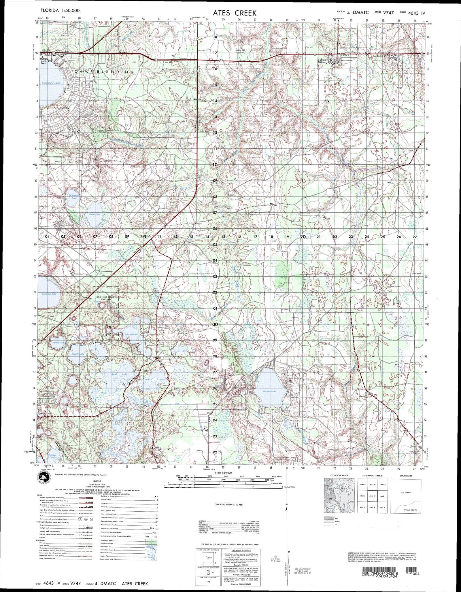 Ates Creek Florida Military 1:50,000 Map – MyTopo Map Store