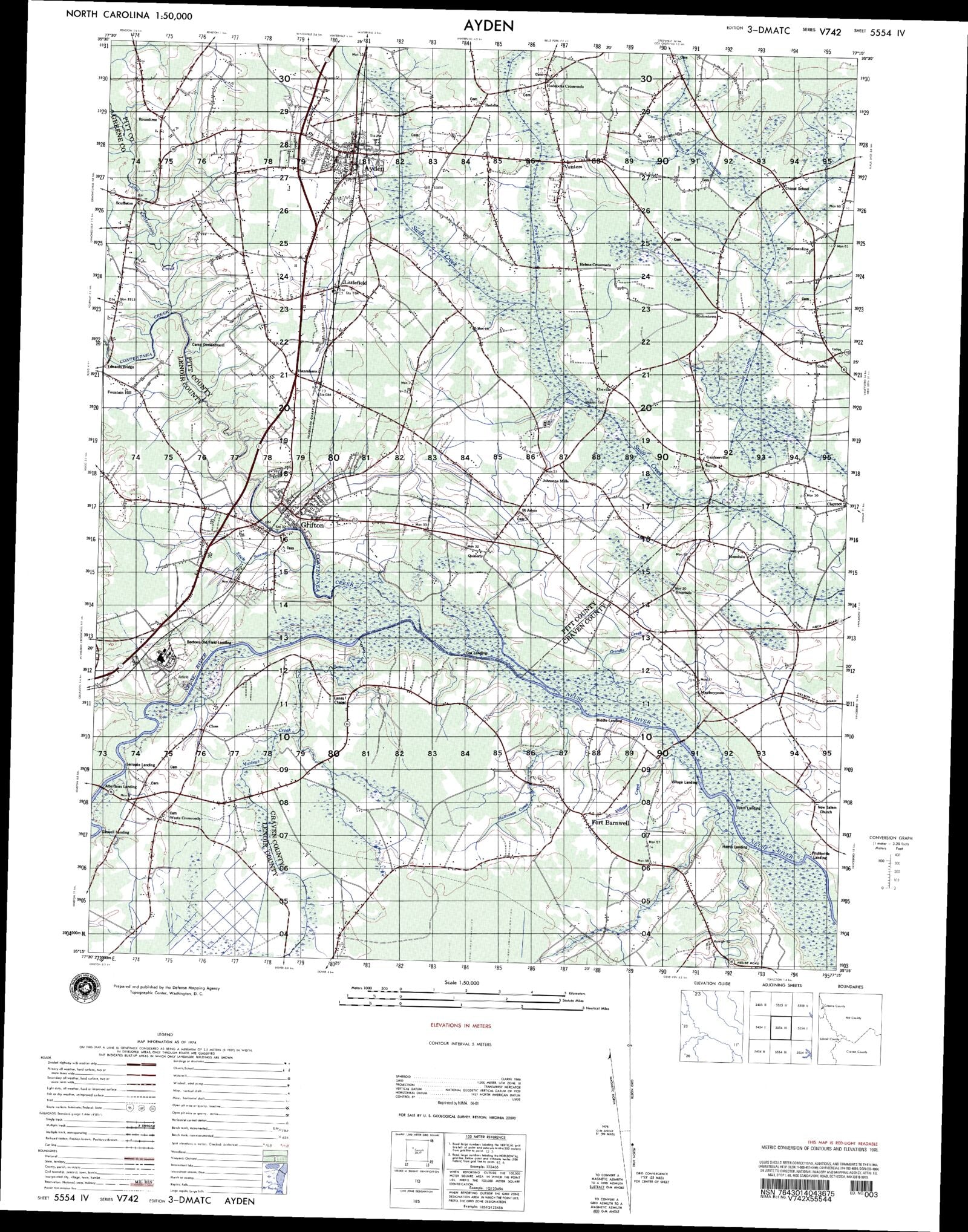Ayden North Carolina Military 1:50,000 Map – MyTopo Map Store