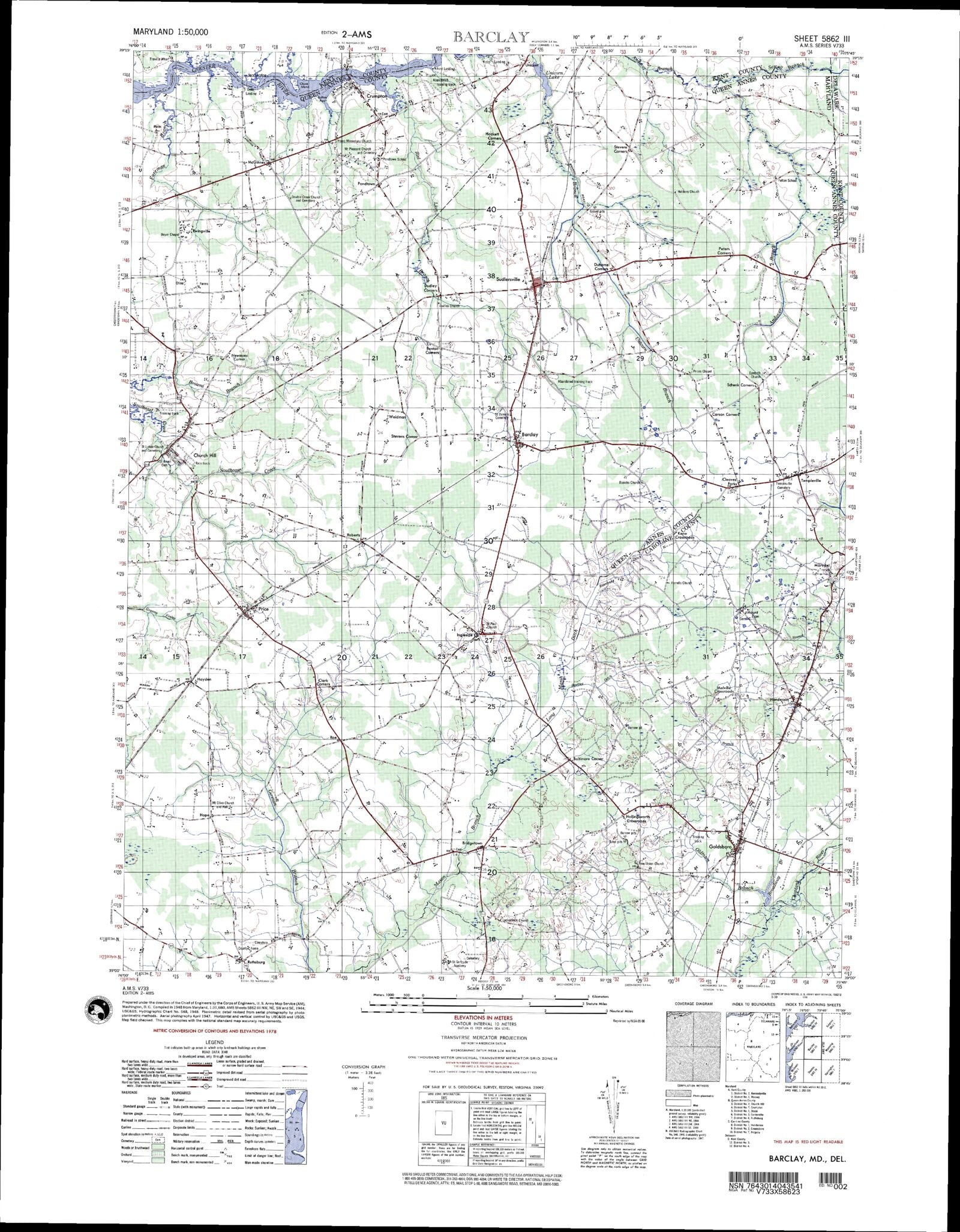 Barclay Maryland Military 1:50,000 Map – MyTopo Map Store