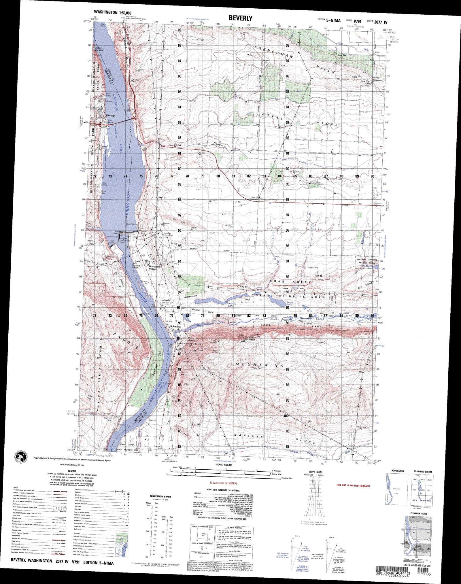 Beverly Washington Military 1:50,000 Map – MyTopo Map Store